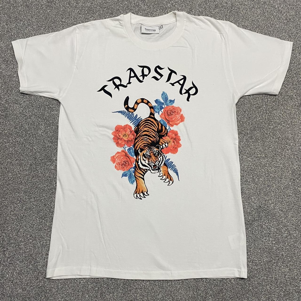 White Trapstar Tiger flower T shirt 🐅 Sick Tiger... - Depop