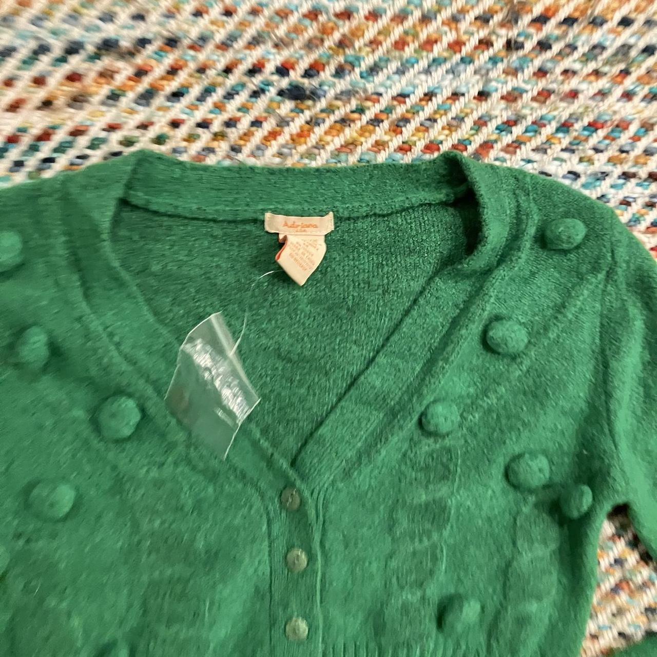 brand: adriana usa y2k bright green cropped cardigan... - Depop
