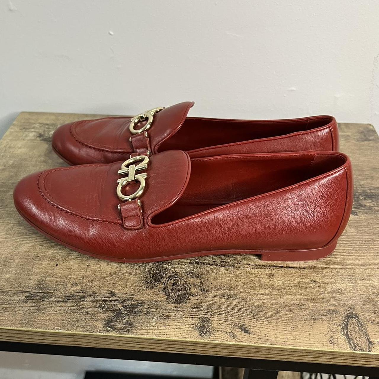 Salvatore Ferragamo red leather loafers Made in... - Depop