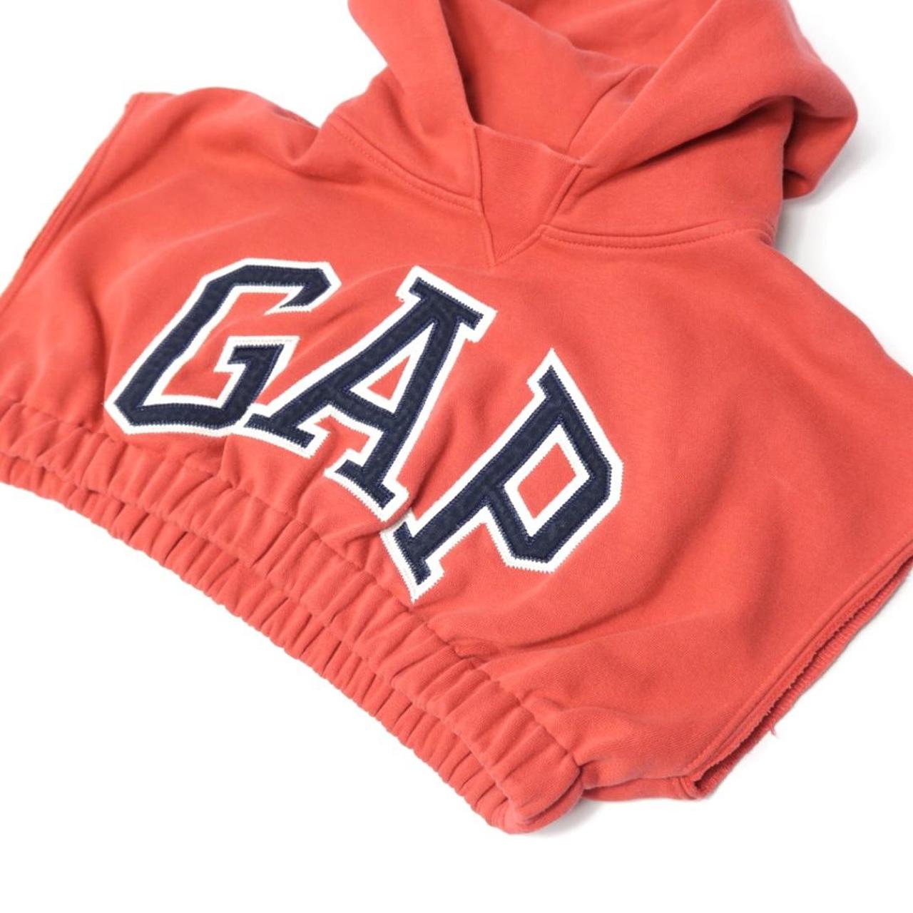 Red Gap Hoodie Reworked Cropped Hoodie Super Cute Depop