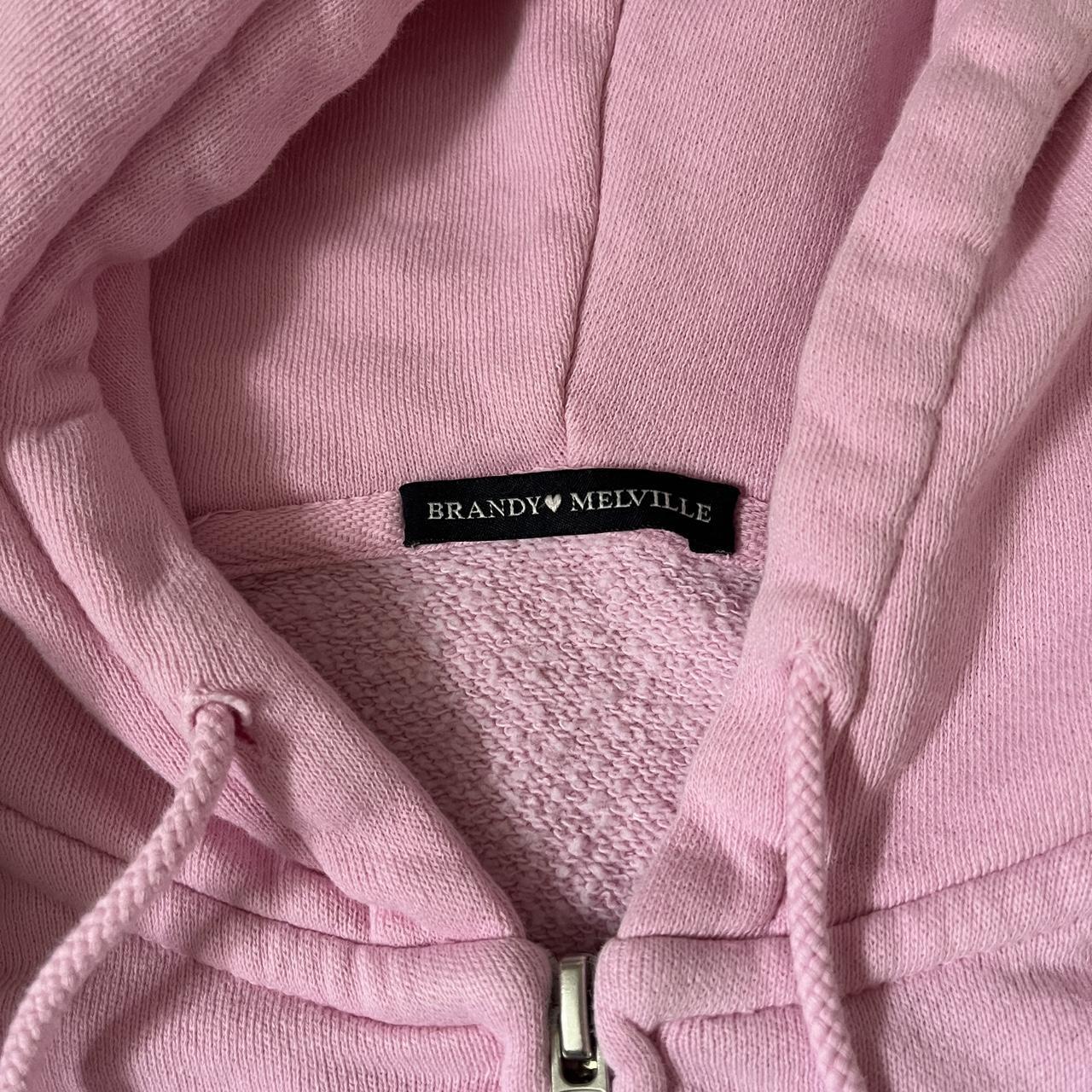 Pink Brandy cropped zip up Small stain on sleeve - Depop