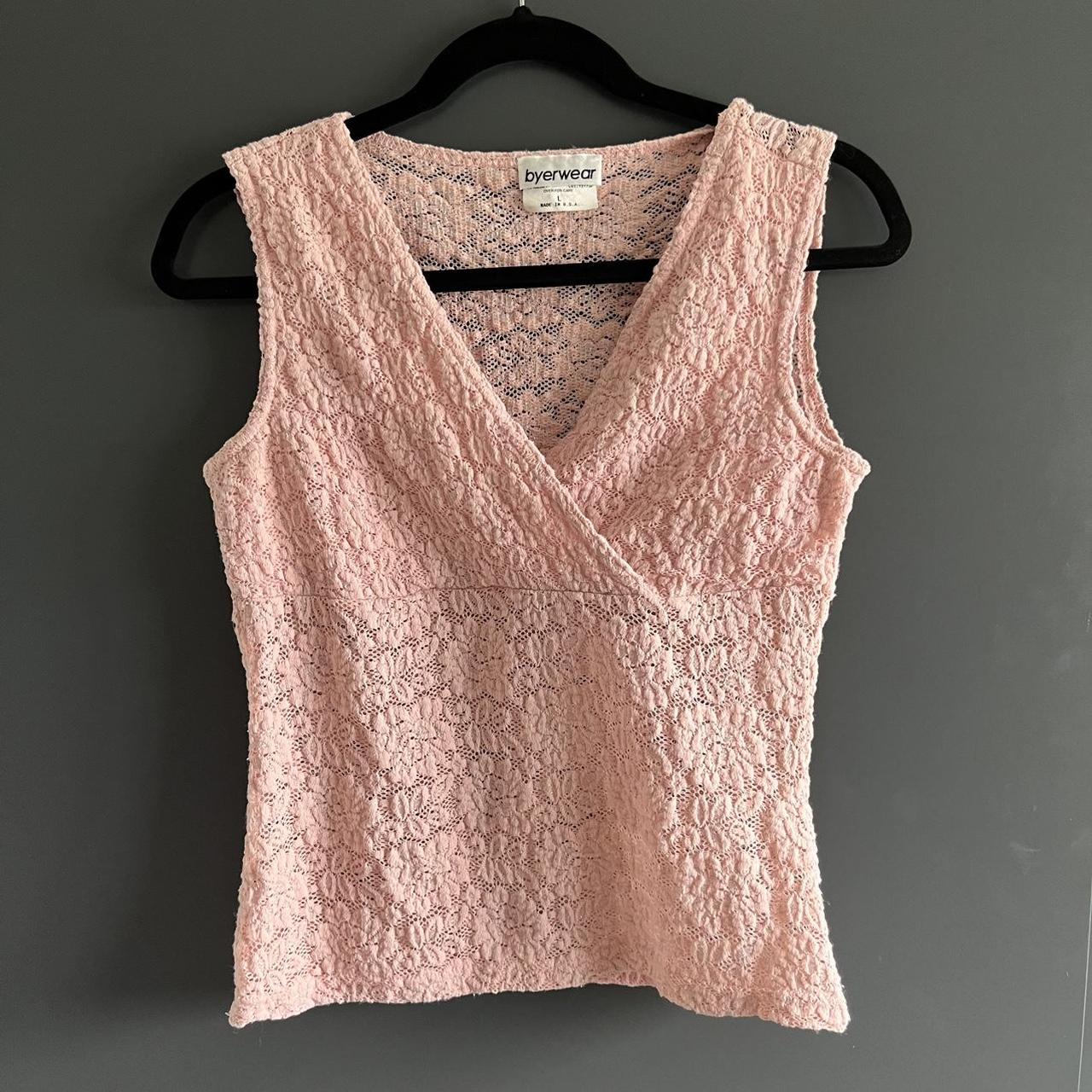 Y2k light pink sparkly lace sleeveless top💝 Brand:... - Depop