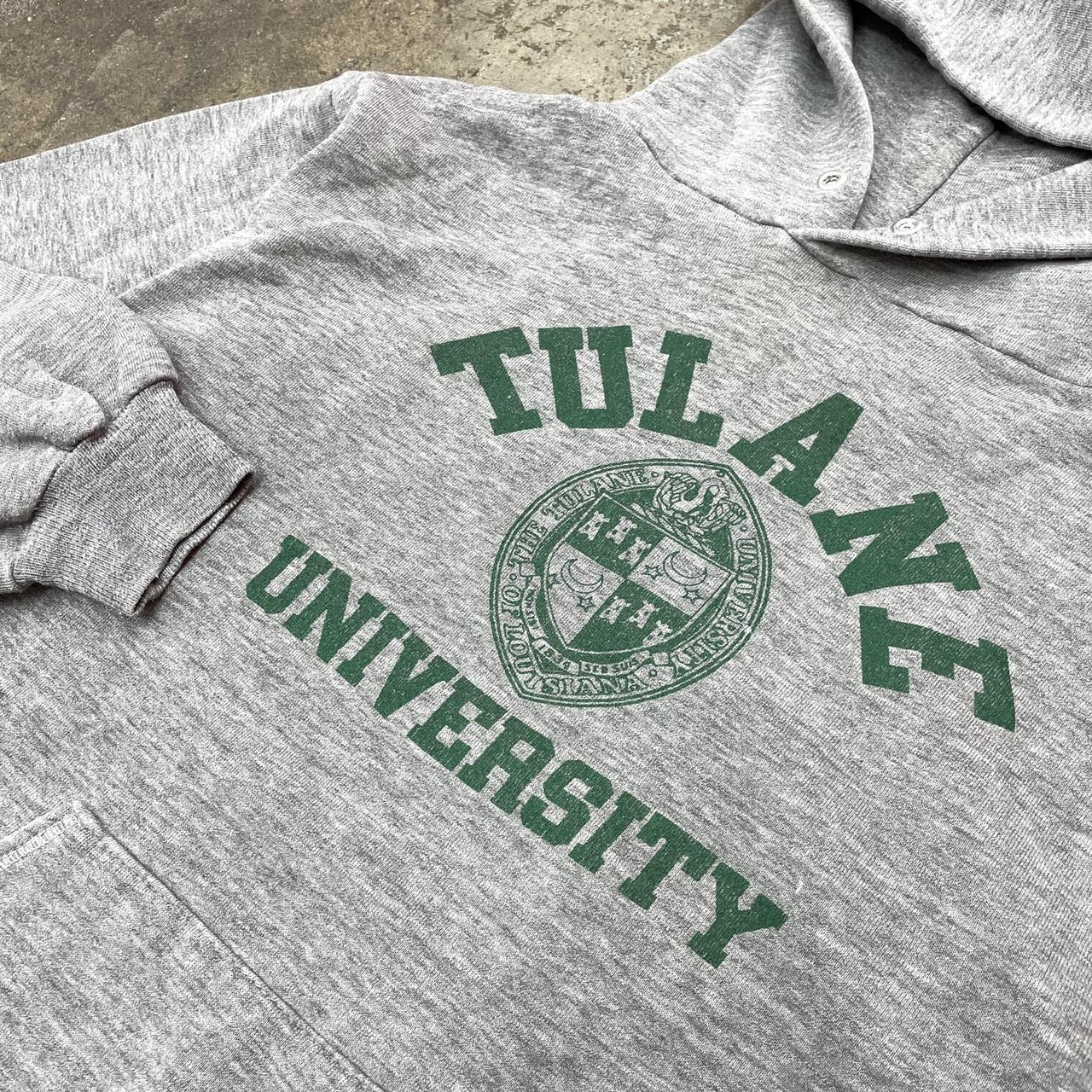 Vintage 80s Tulane University crest graphic chest... - Depop