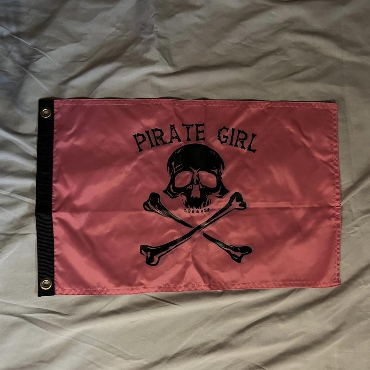 Y2k scene pink pirate flag Perfect condition never... - Depop