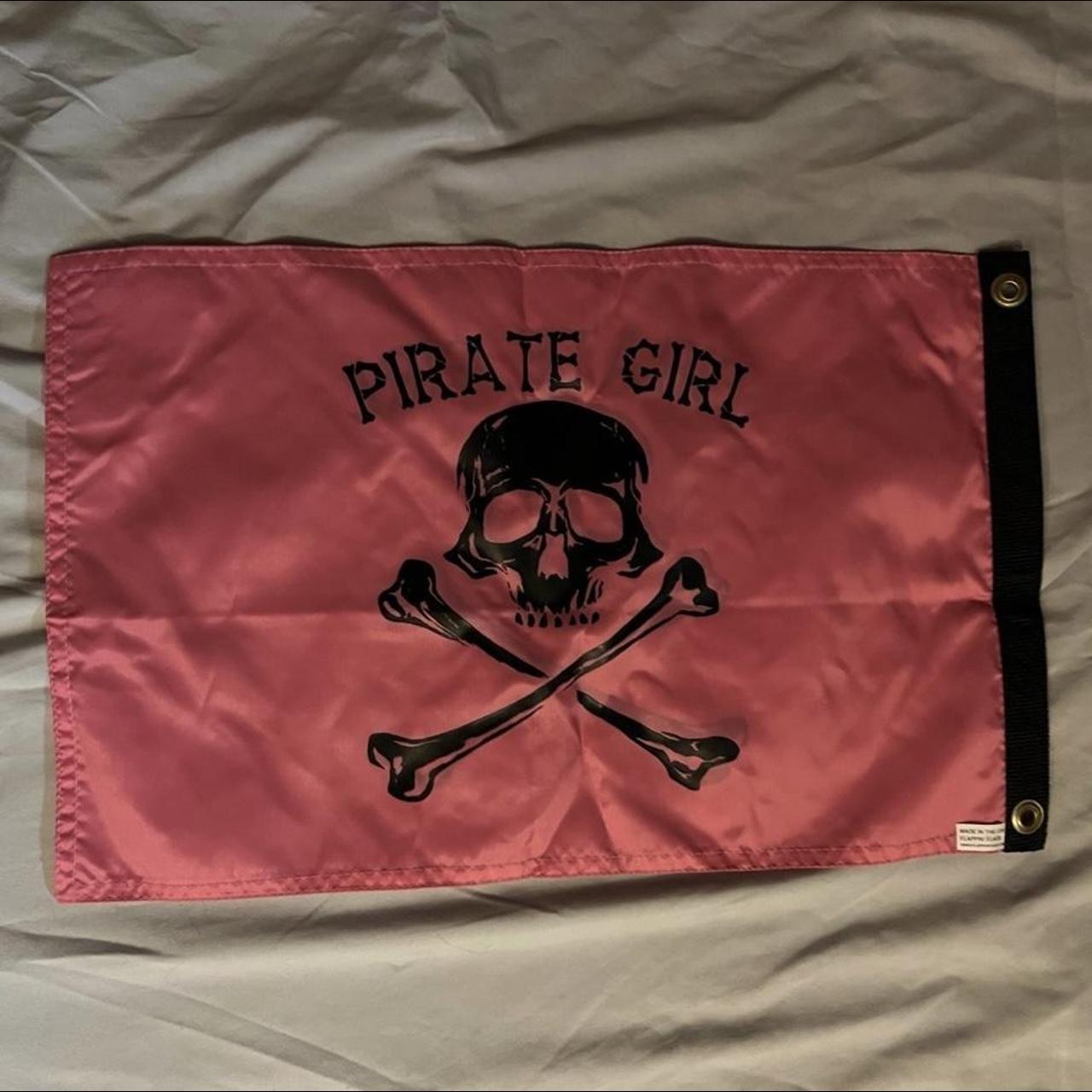 Y2k scene pink pirate flag Perfect condition never... - Depop