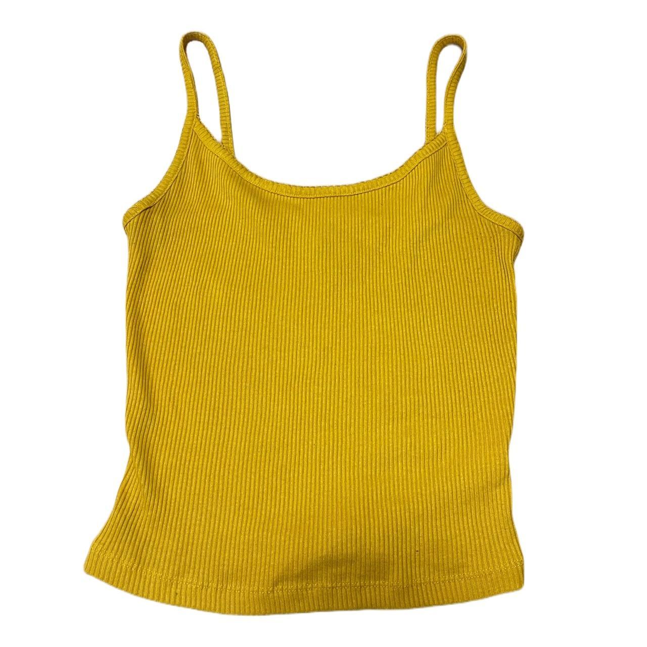 MUSTARD WAFFLE KNIT TANK TAGGED SIZE XS BUT CAN... - Depop