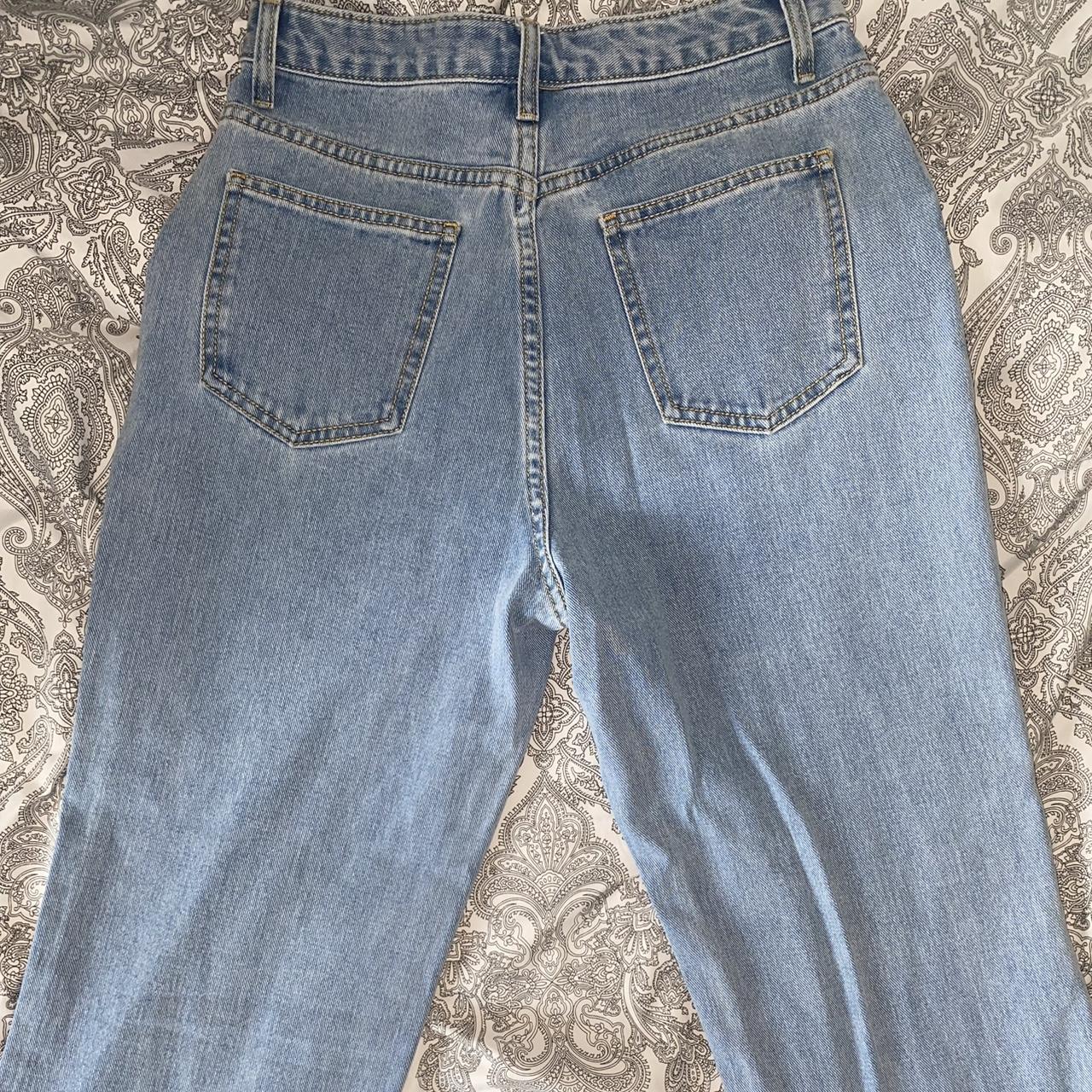 Light blue wash long leg split hem jeans👖 Size... - Depop