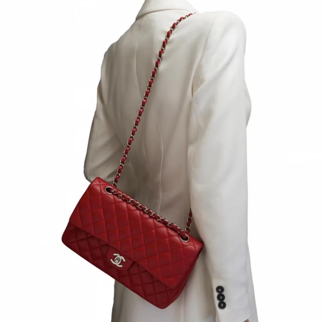 Red Chanel Handbag Leather - Used Excellent Condition - Depop