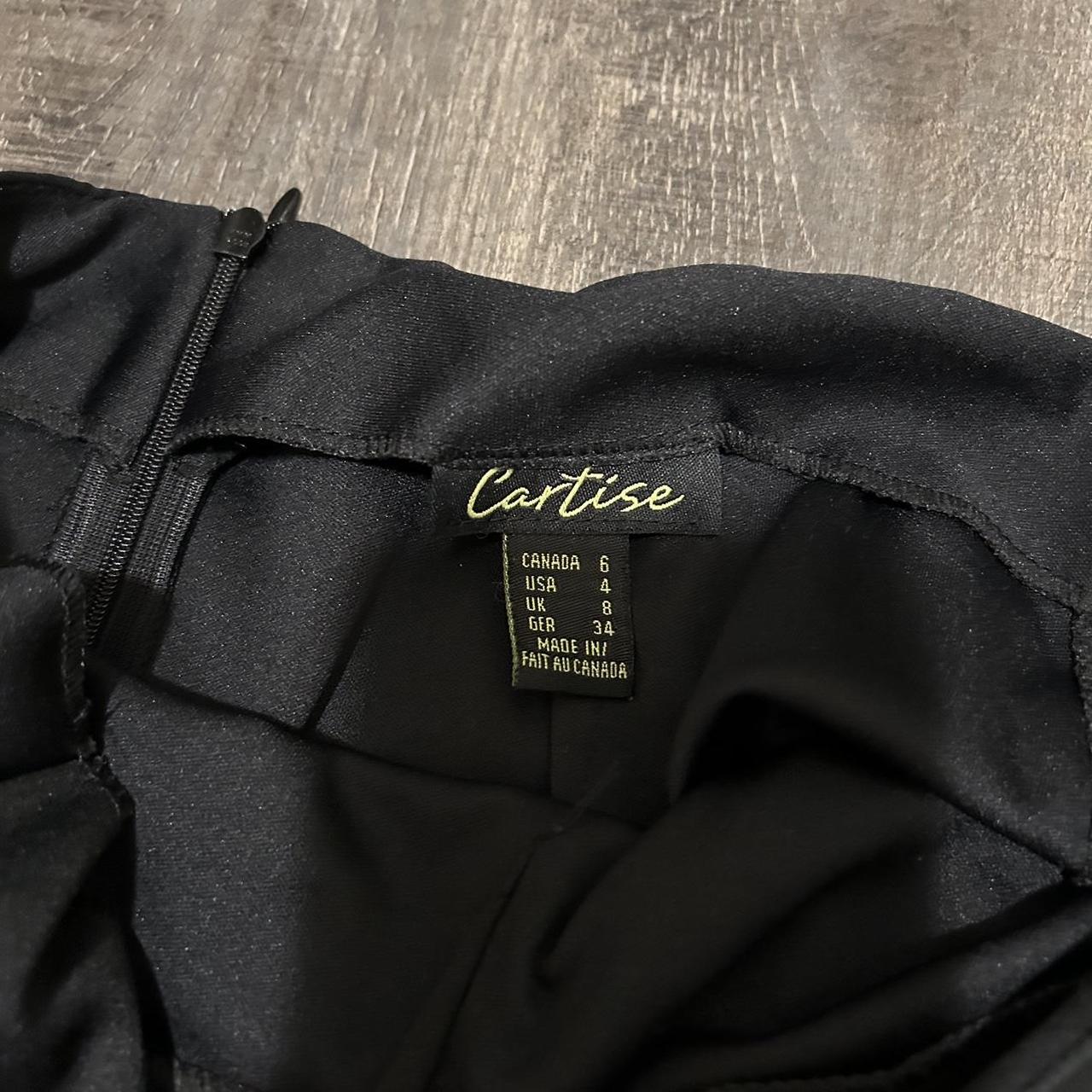 Vintage Cartise Black Midi Skirt No Apparent Flaws - Depop