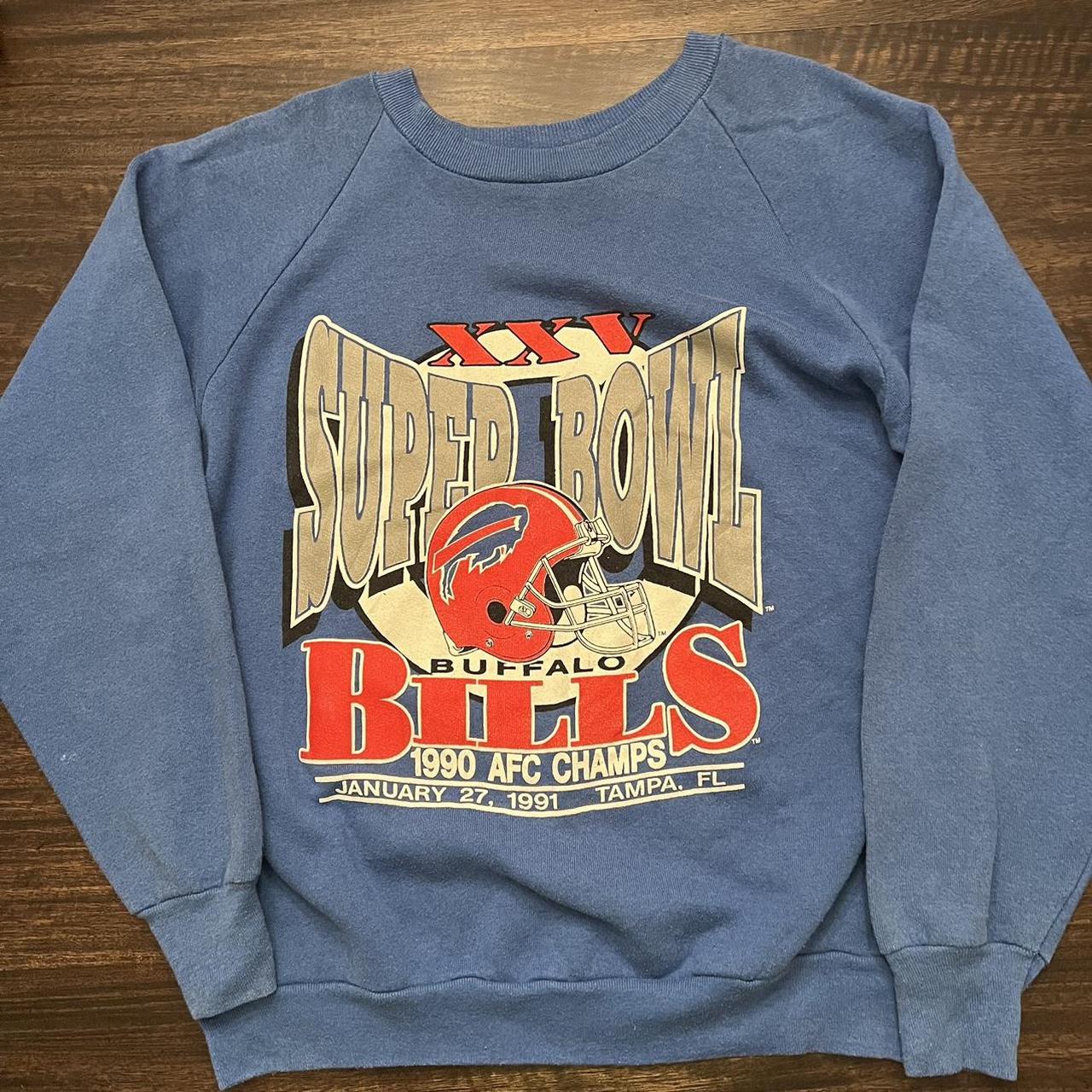 Vintage Buffalo Bills Super Bowl Crewneck Sweatshirt... - Depop