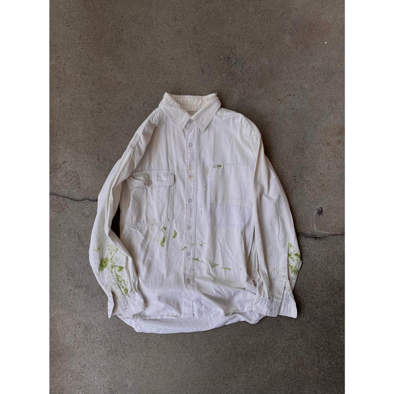 japanese vintage cotton ragged shirts Reworked chest... - Depop