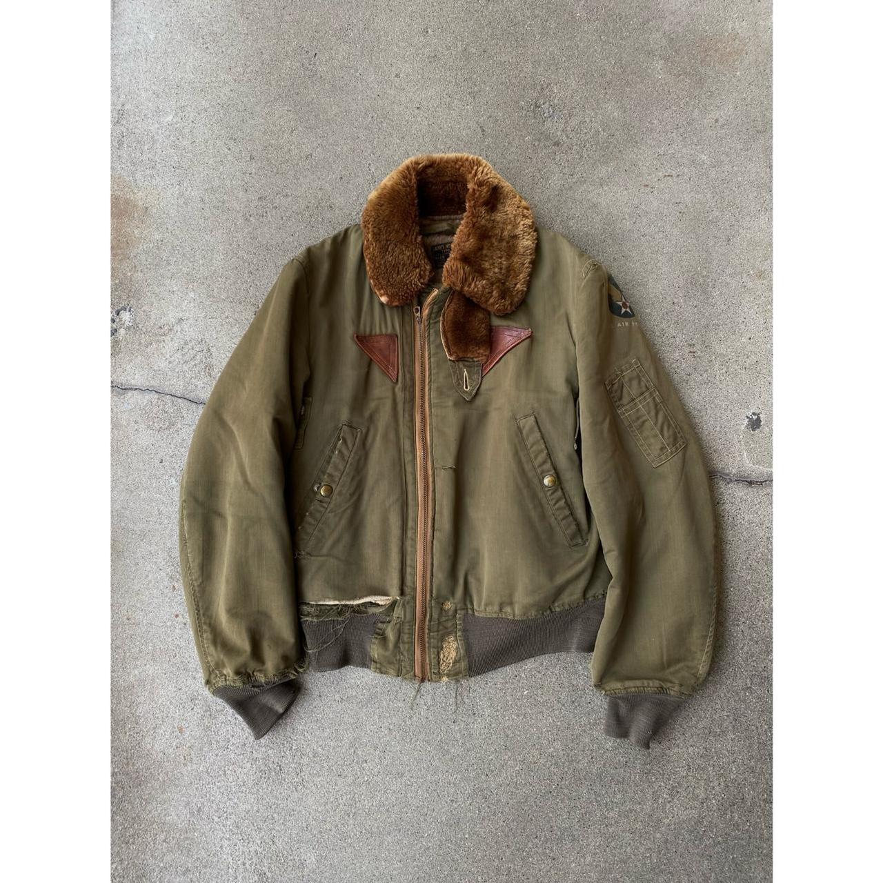 1940's u.s vintage B-15A flight jacket damaged rare... - Depop
