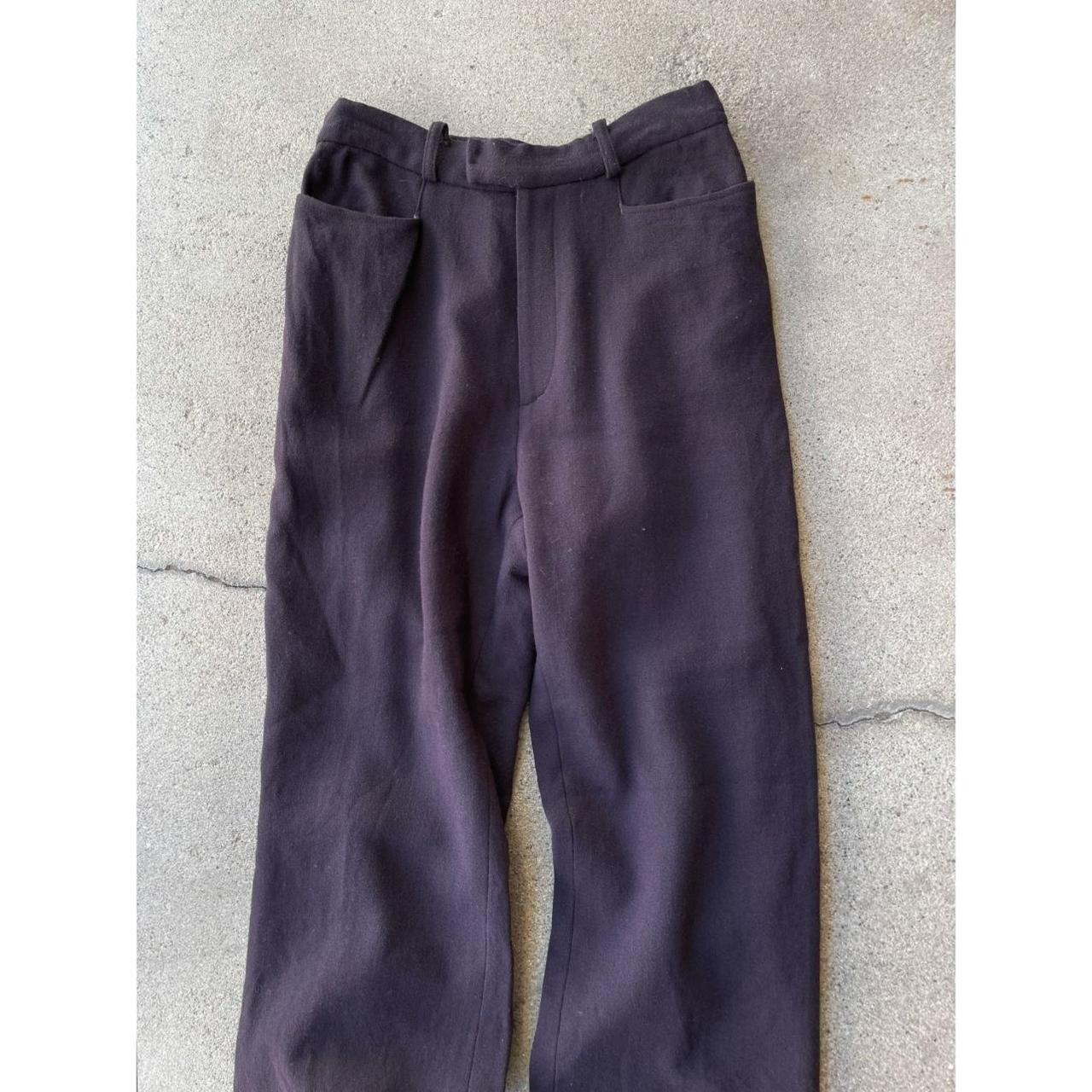 women's old GIO SPORT summer wool trousers charcoal | Depop