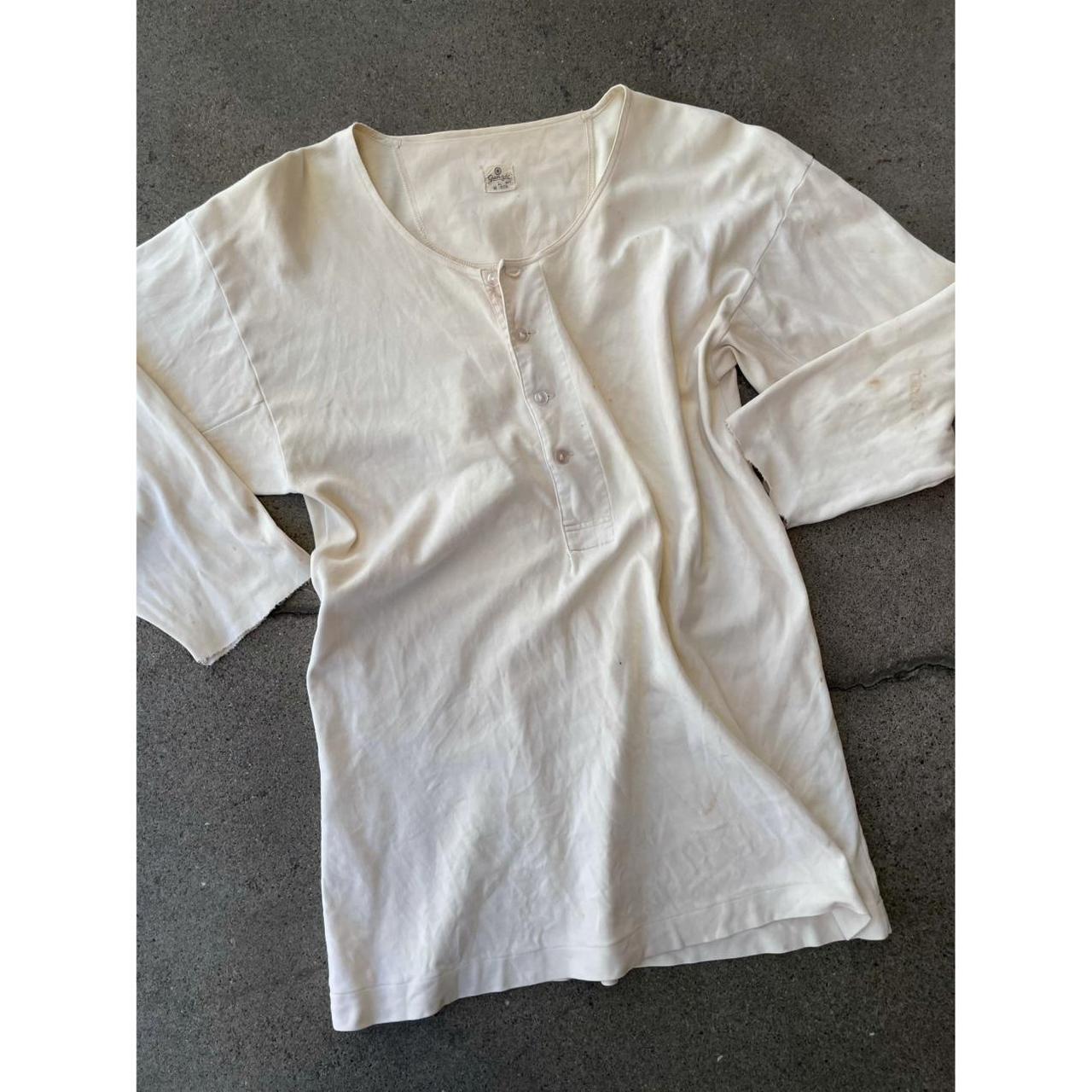 old japan gunze cotton ragged t-shirts 'L' | Depop
