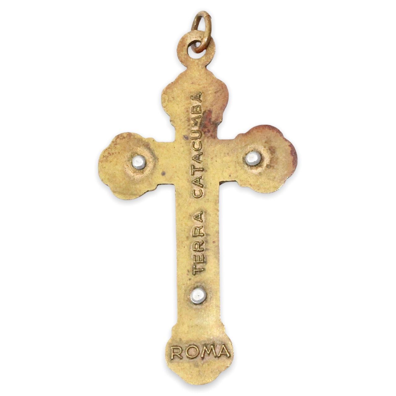 Vintage Italian Catholic crucifix cross necklace... - Depop