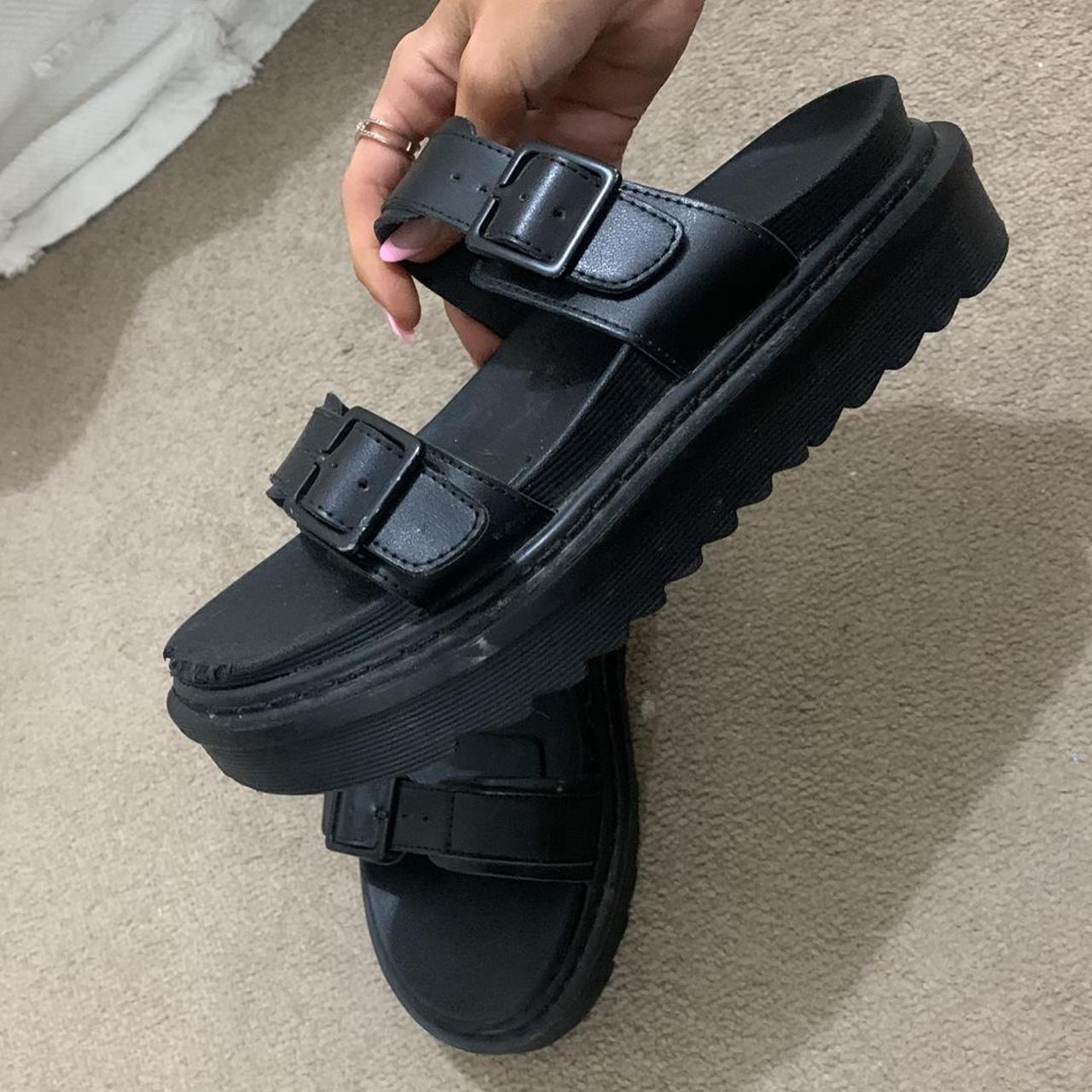 chunky black slides the PERFECT shoes, love them go... - Depop