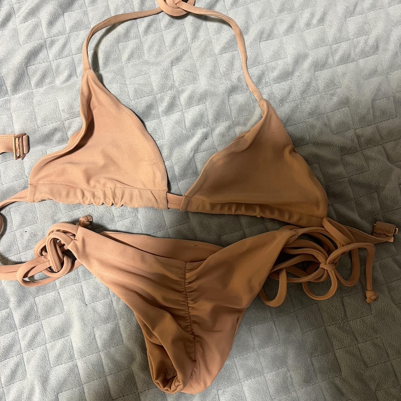 Michaela wain swim bathers bikini - beige IVY TOP &... - Depop