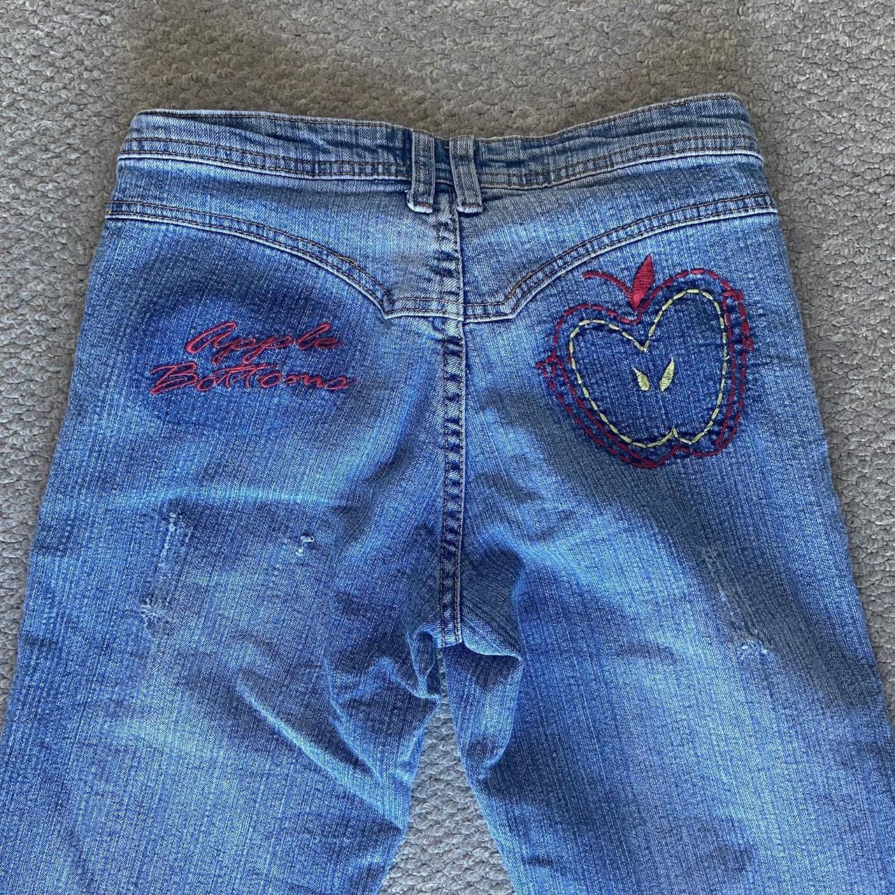 Coolest low waisted straight leg apple bottom jeans... - Depop