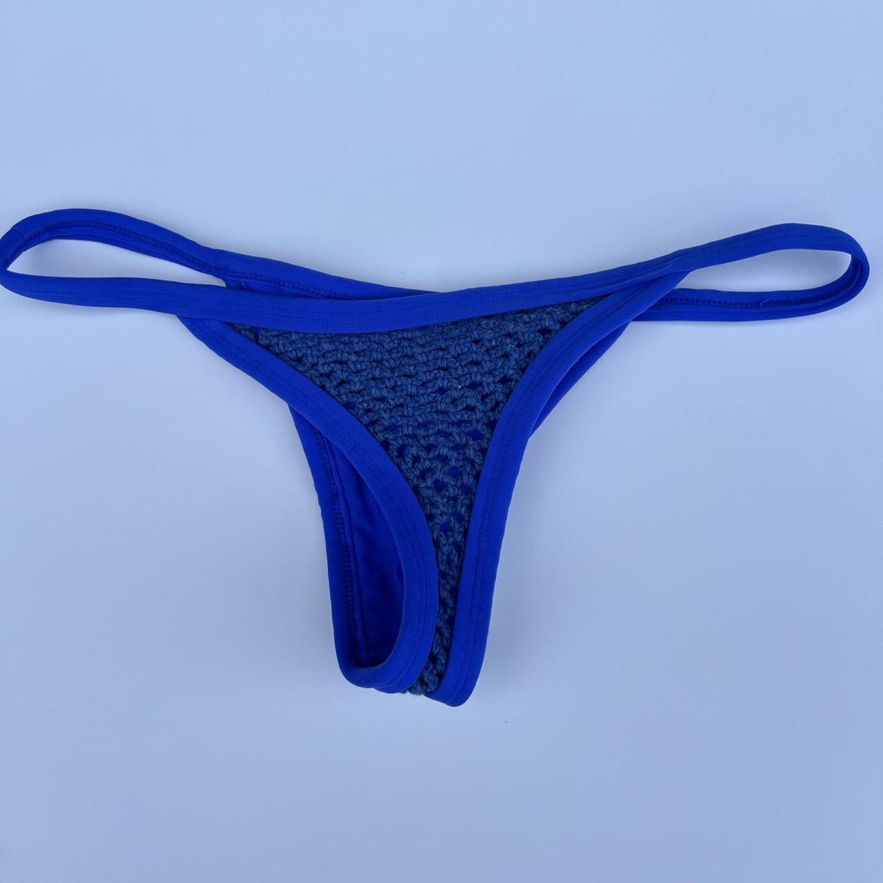 Blue Posh Pua crochet thong bikini bottoms Size... | Depop