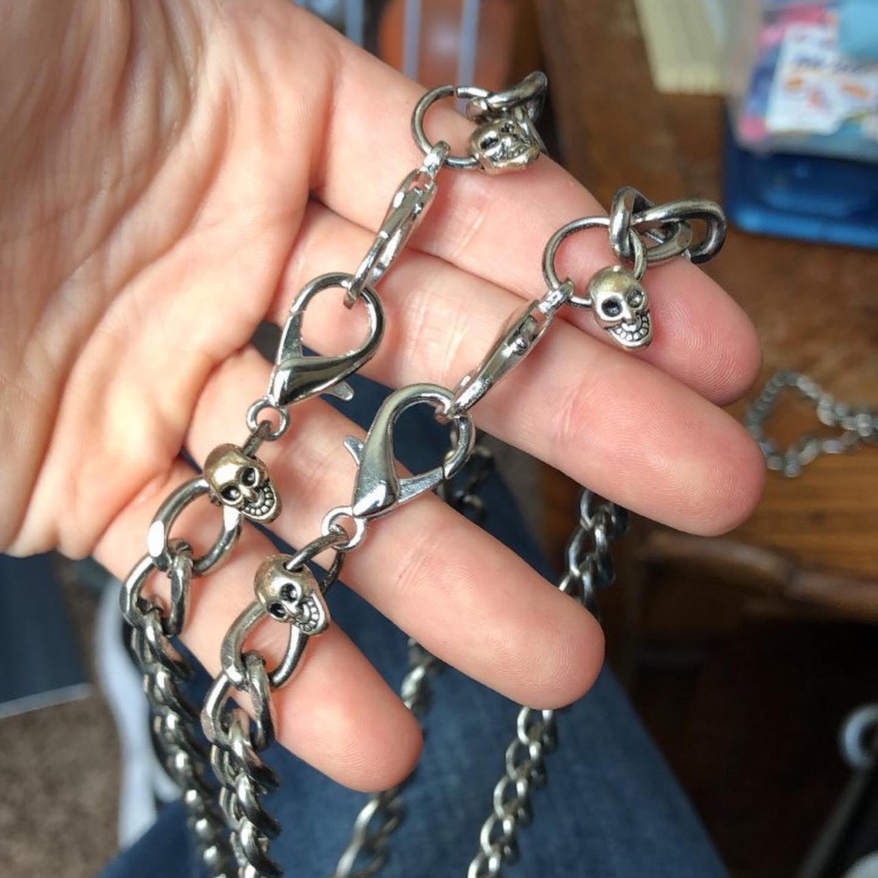 Pants or wallet chain accessories with metal skull... - Depop