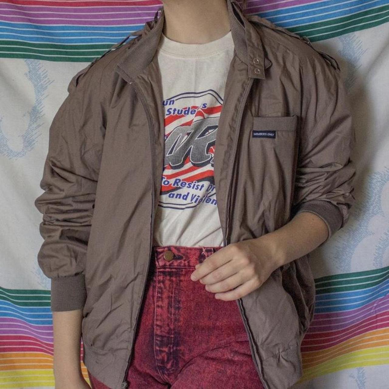 Members Only Men's Tan and Brown Jacket | Depop