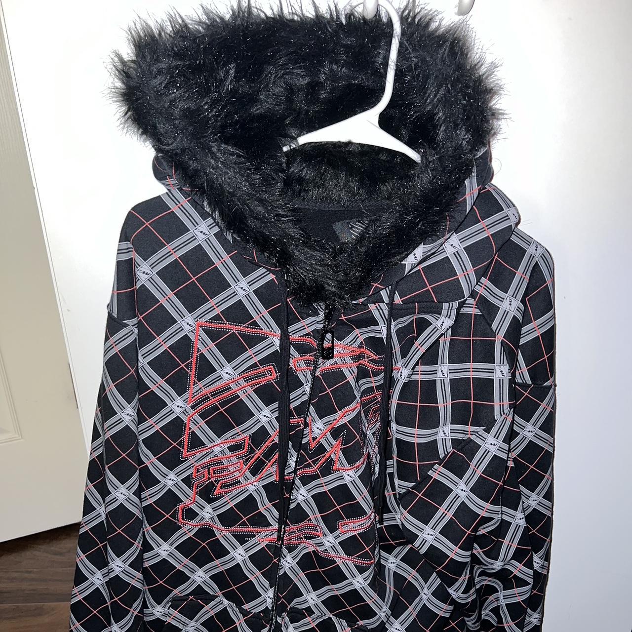 Black fmf racing fur hood jacket Size m could fit... - Depop