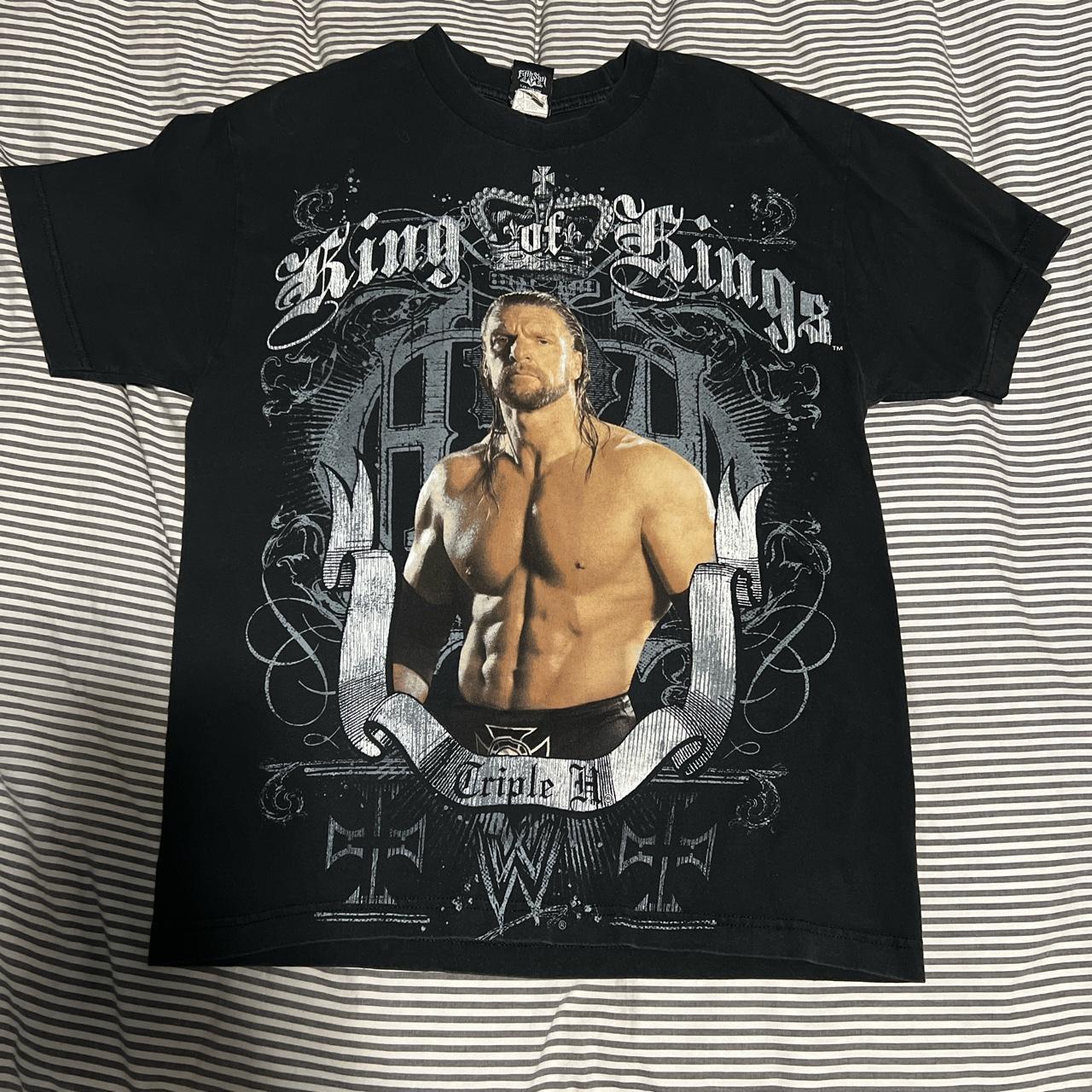 vintage black WWE triple h t shirt size medium - Depop