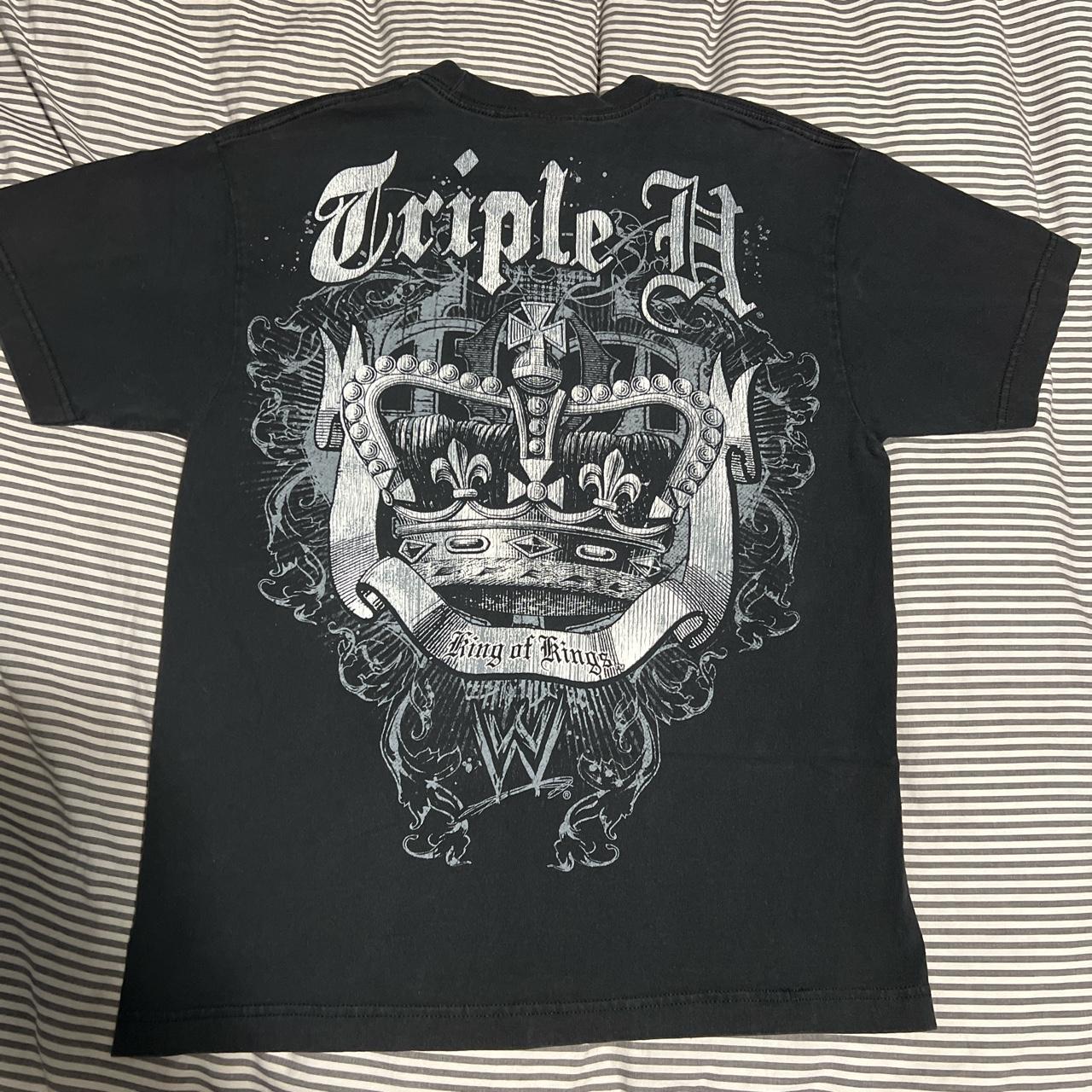 vintage black WWE triple h t shirt size medium - Depop