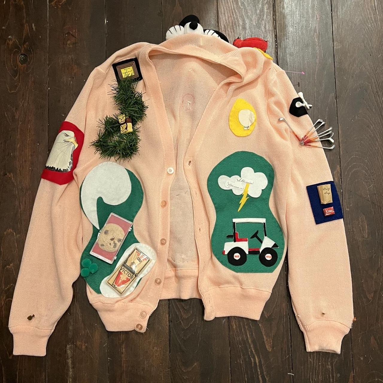 Vintage 1980’s Knit Cardigan Handmade Custom Gotta... - Depop