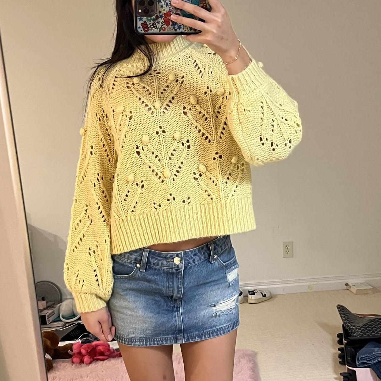 Super cute yellow sweater! So cute and girly !... - Depop