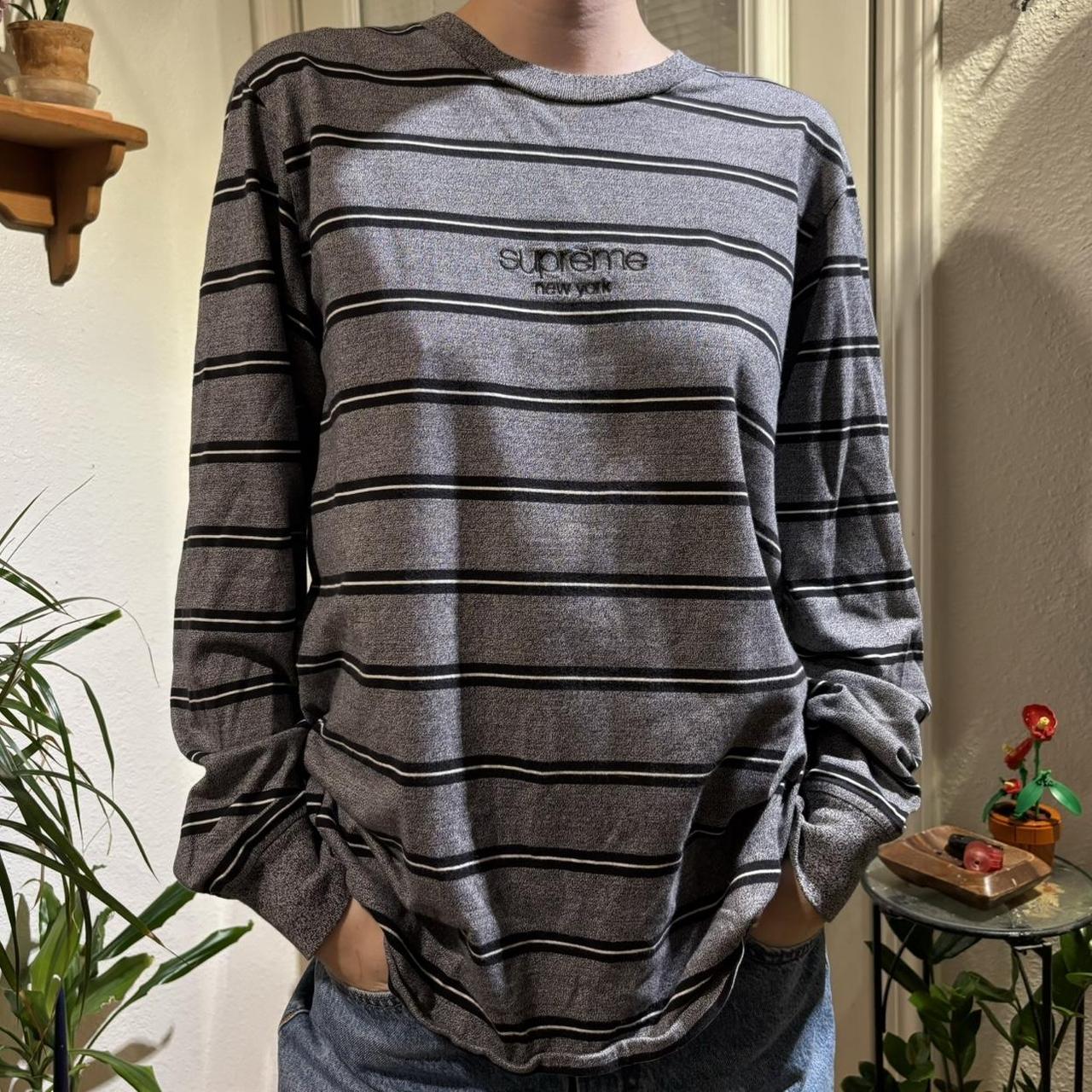 Supreme SS15 Classic Logo Striped Longsleeve - Depop