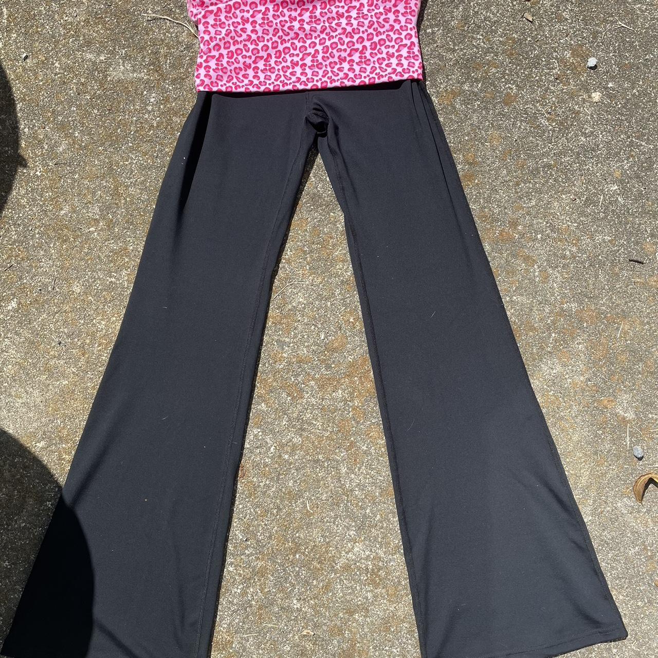 Pink leopard foldover flares with glitter Brand is... | Depop
