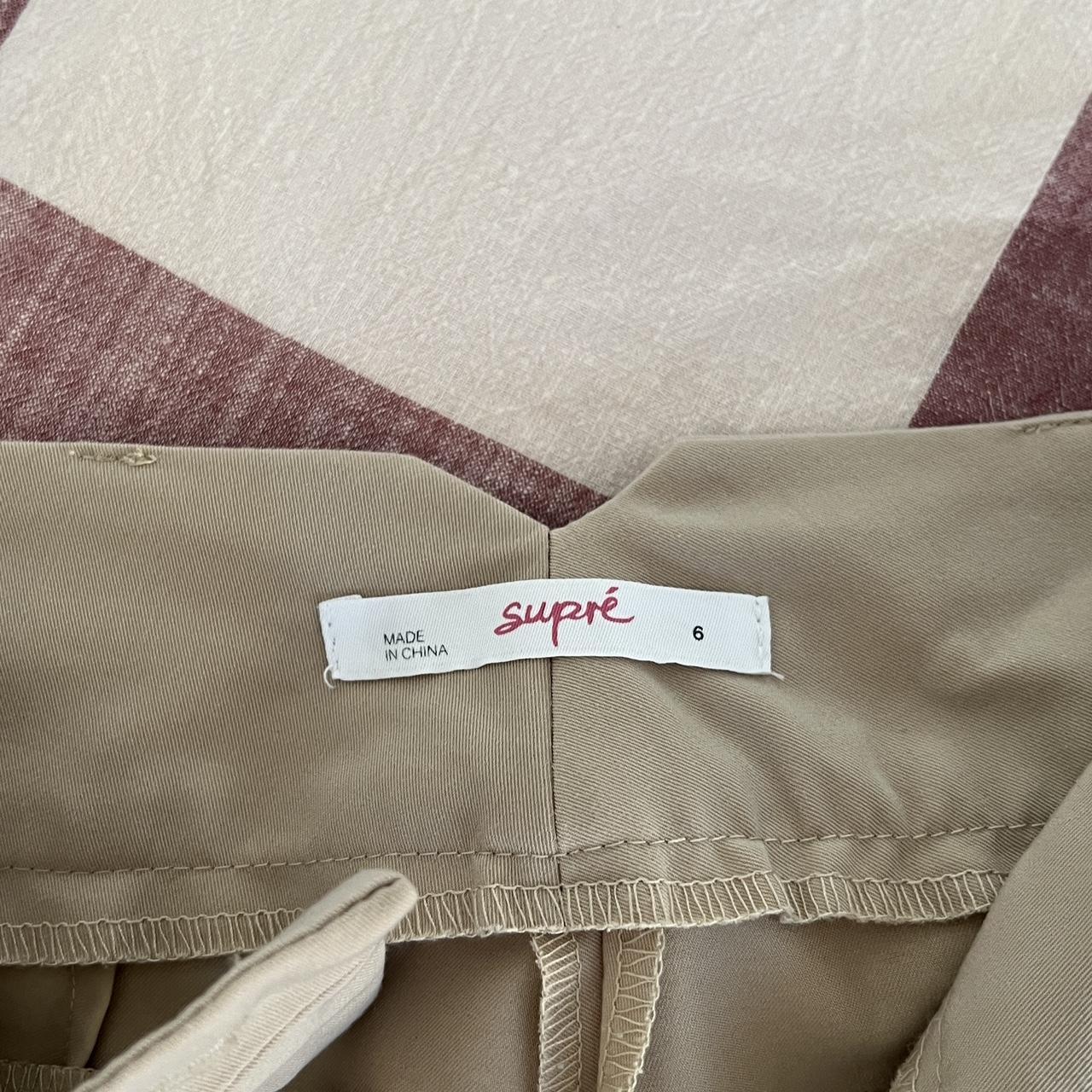 Supre tan/beige pants Mid rise, wide leg Size 6 - Depop