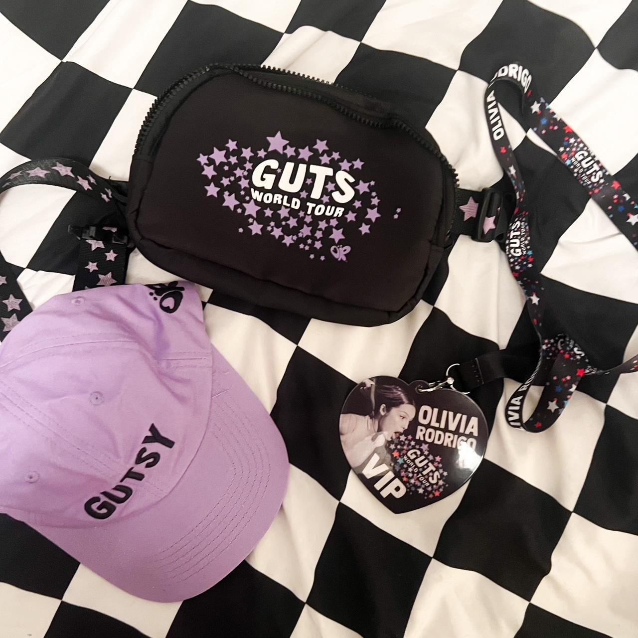 Olivia Rodrigo GUTS tour VIP fannypack, lanyard, and... - Depop