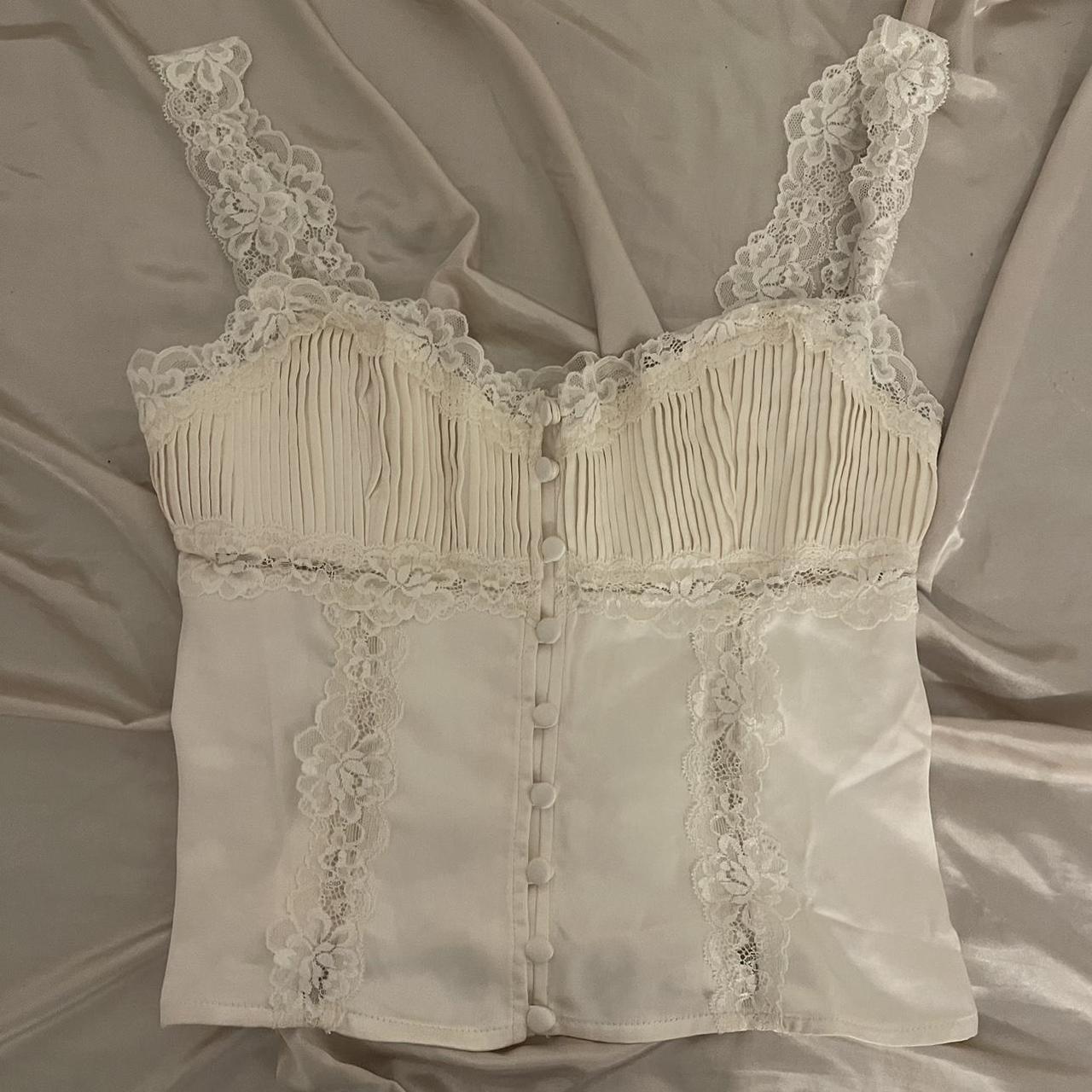 y2k lace bustier top - fits an XXL - Depop