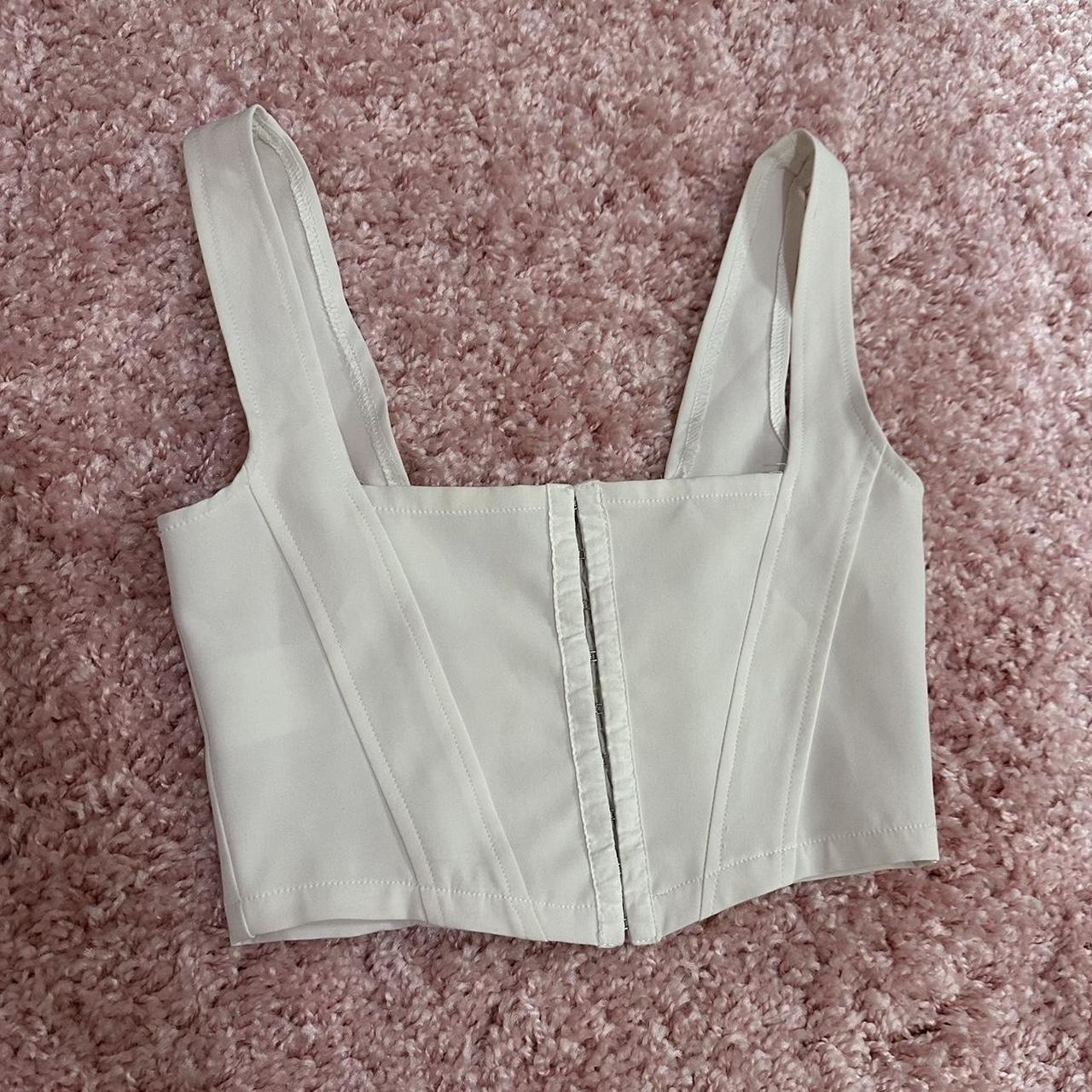 White clasp front corset tank size xs - Depop