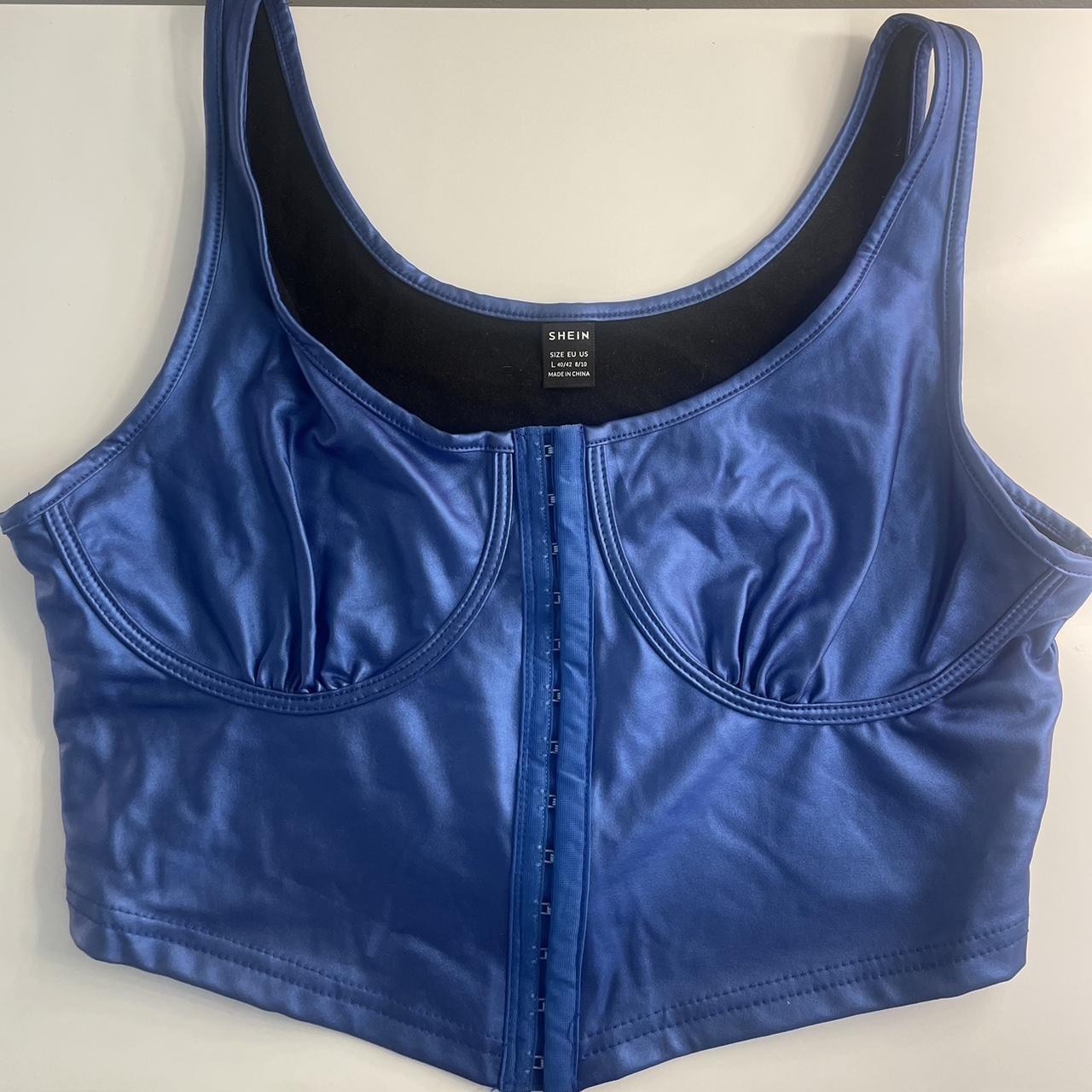 Metallic Blue Corset Top All orders ship next... - Depop