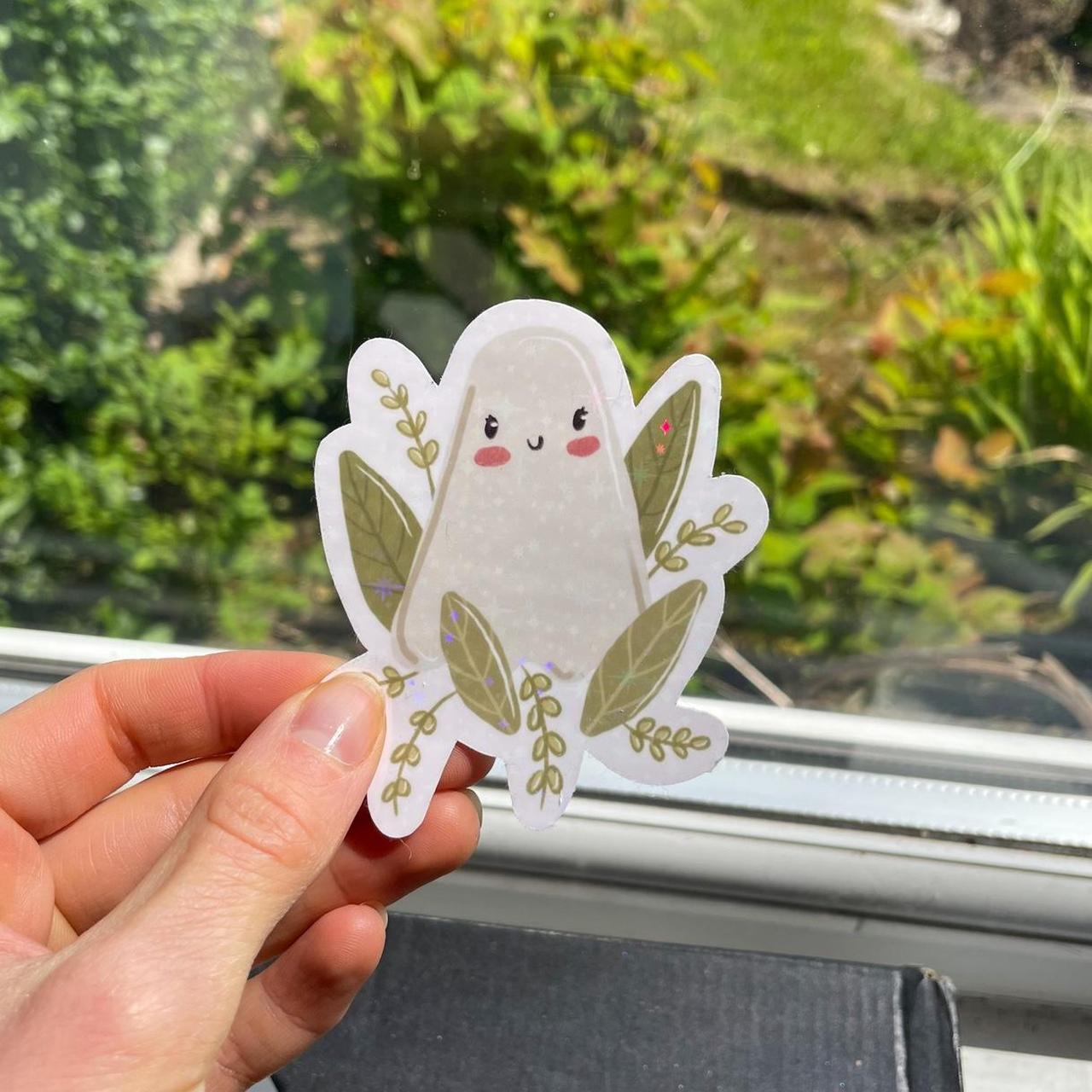 Happy Ghost Sticker 🌿 hand-drawn sticker ... - Depop