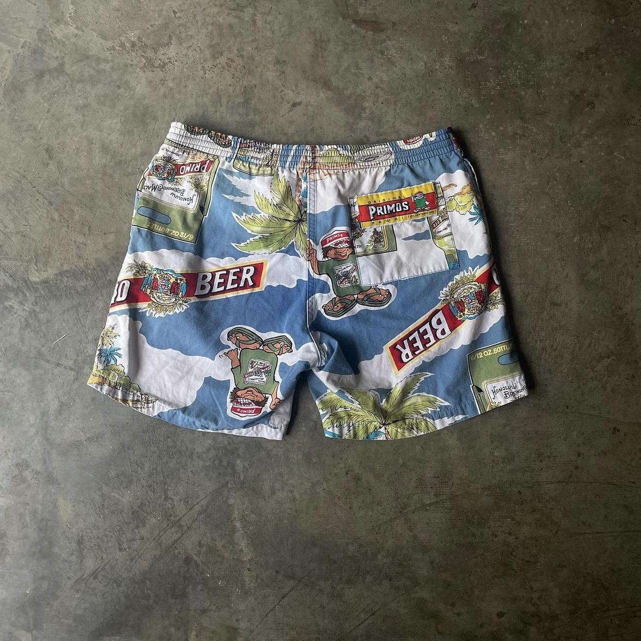 vintage 1986 primo beer shorts honolulu brewing &... - Depop