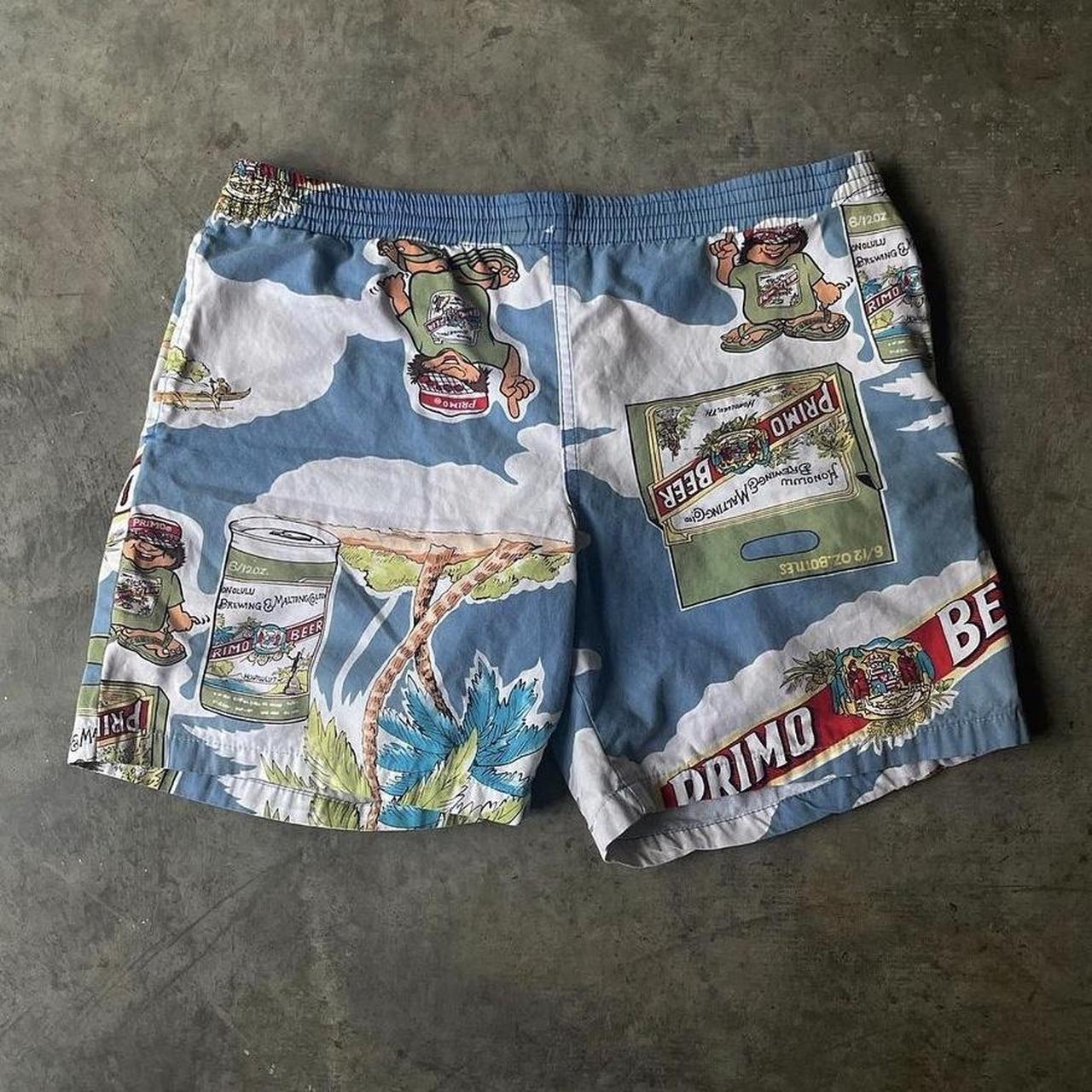 vintage 1986 primo beer shorts honolulu brewing &... - Depop