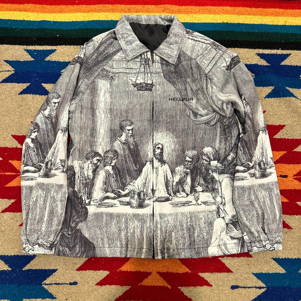 Allover print HELLPUR jacket Measurements: -length... - Depop