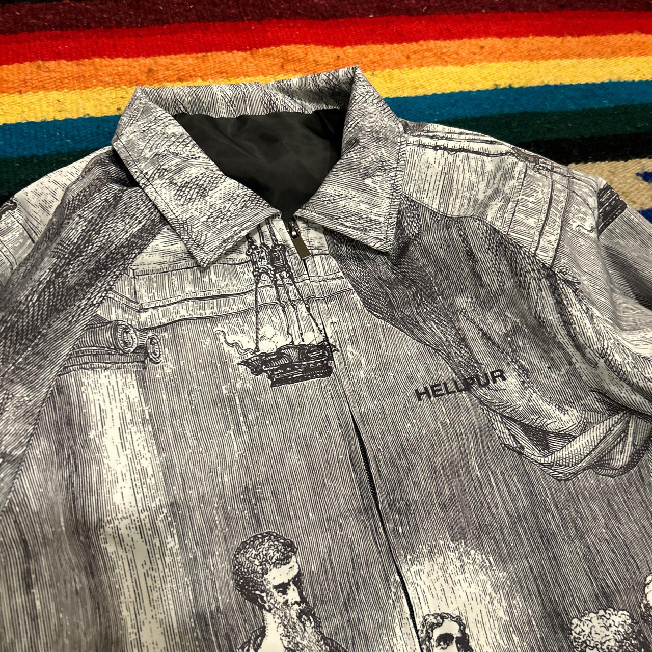 Allover print HELLPUR jacket Measurements: -length... - Depop