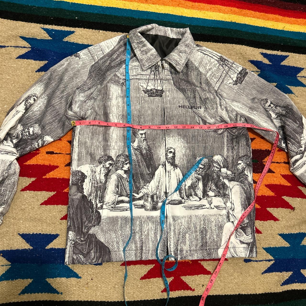 Allover print HELLPUR jacket Measurements: -length... - Depop