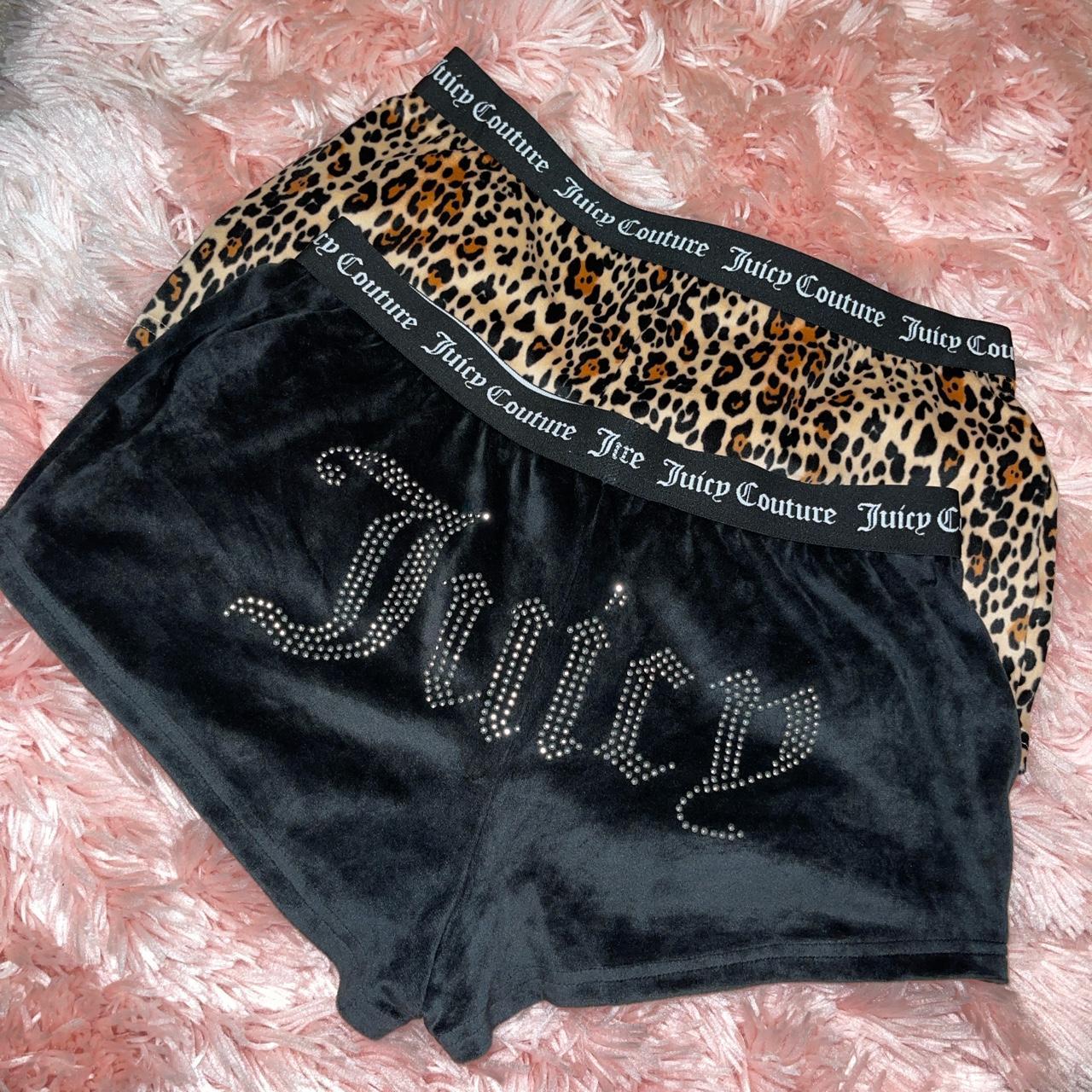 Juicy Couture Women's Black and Brown Shorts | Depop