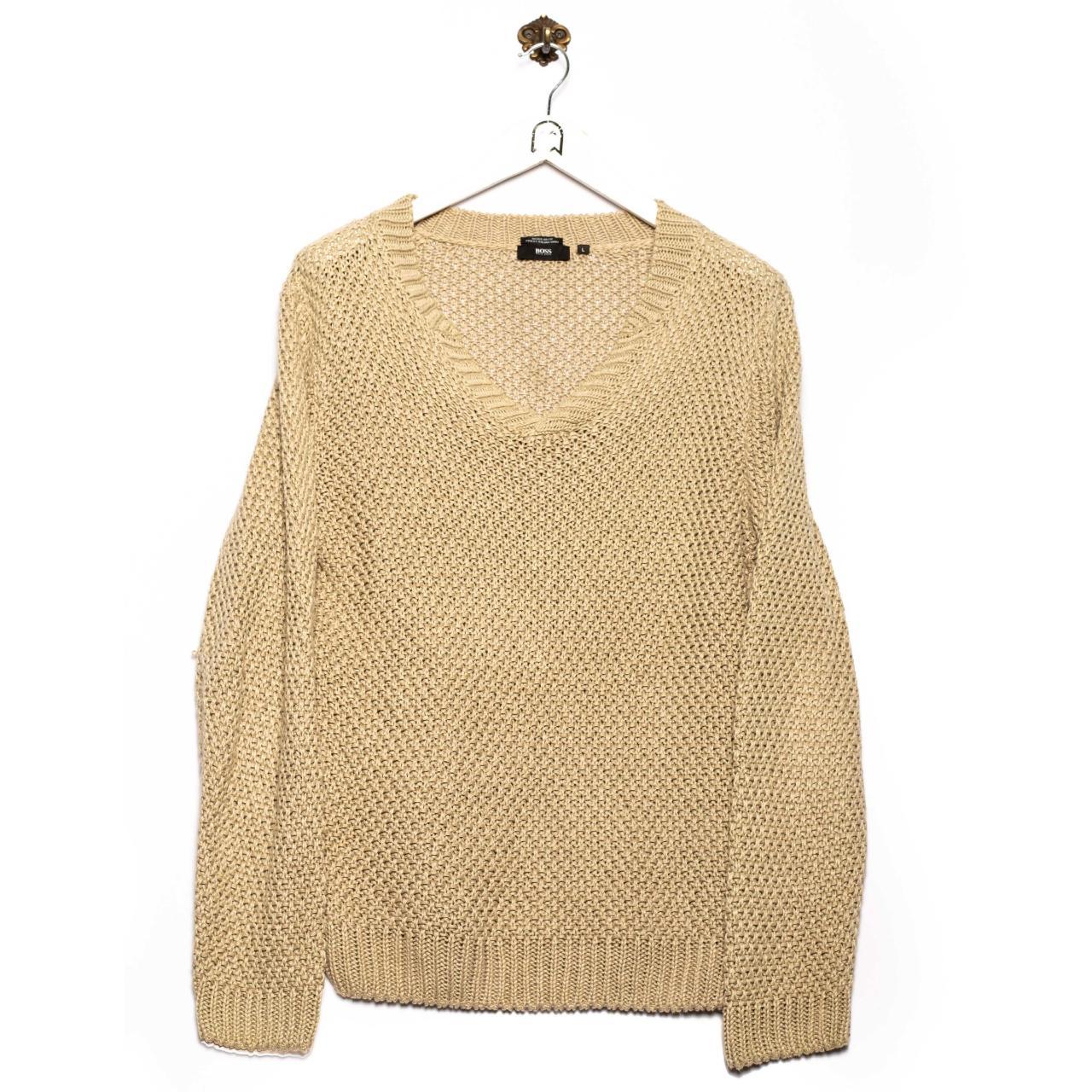 Hugo Boss Sweater knit pattern beige 🌎 Feel free... - Depop