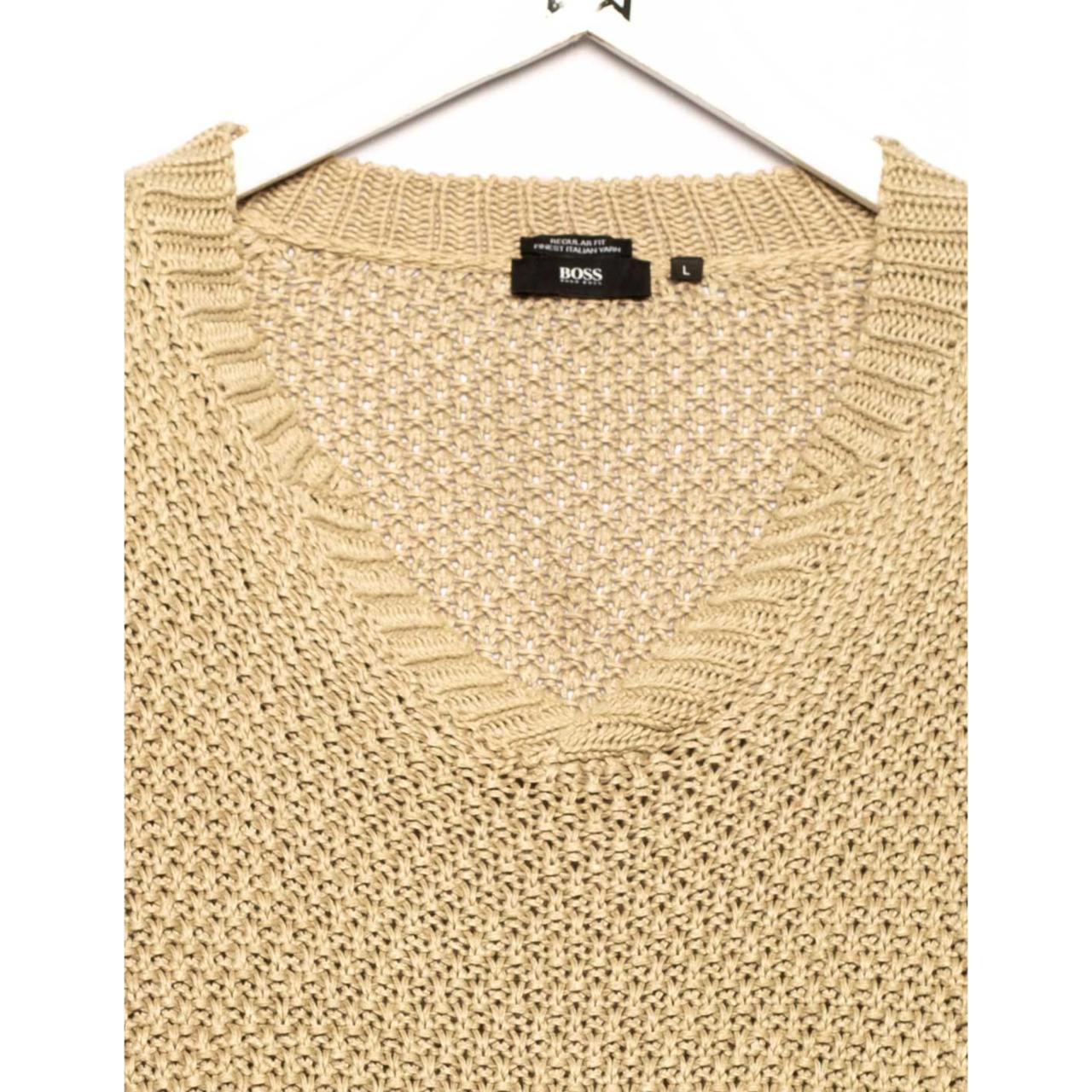 Hugo Boss Sweater knit pattern beige 🌎 Feel free... - Depop