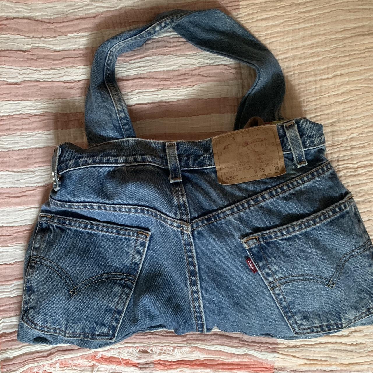 Levis denim jean handbag, shoulder bag handmade!... - Depop