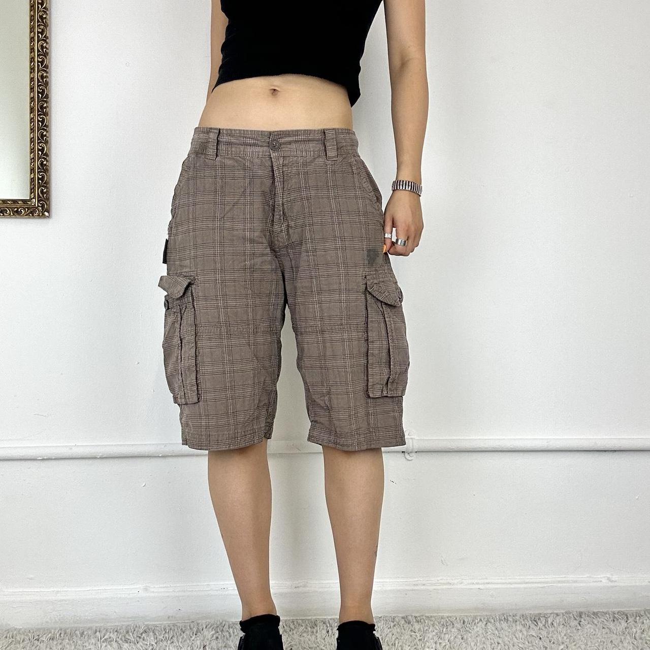 Baggy Checked Cargo Shorts Size Waist 33 Inside Depop
