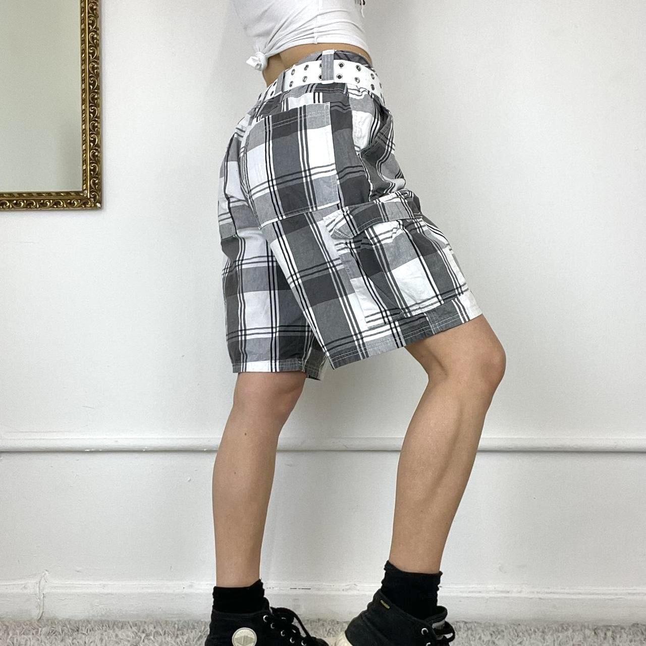 checkered shorts size: waist 35, inside leg 9, rise... - Depop