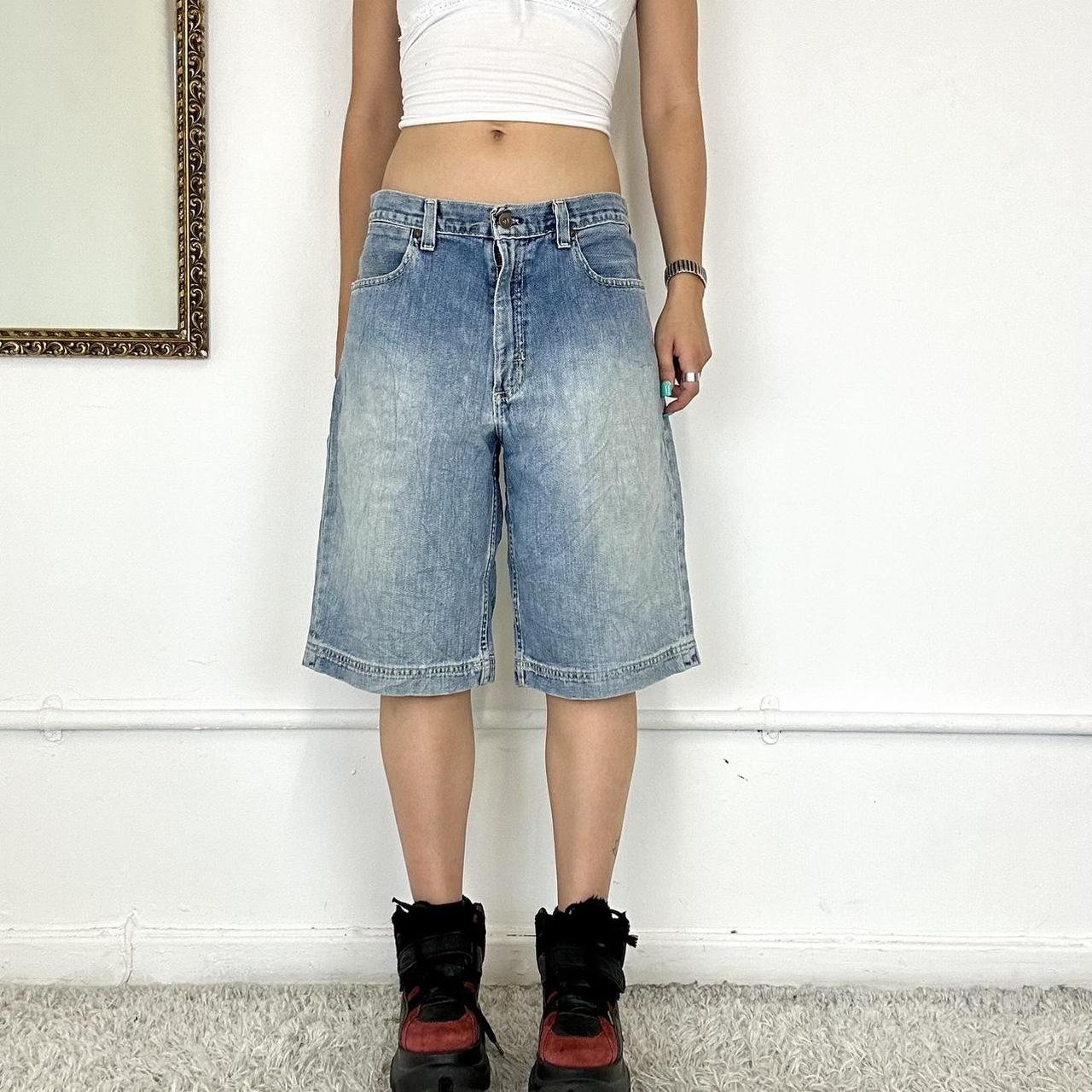 long denim shorts / jorts brand is old navy size:... - Depop